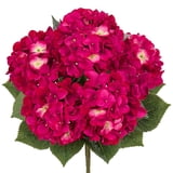 Briful Rose Red Hydrangea Artificial Flower 5 Large Flower Heads Silk ...