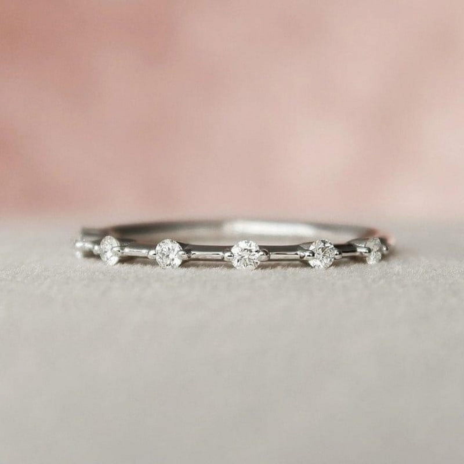 Brig Jewel 0.8 Ct Round Cut Diamond Ring - 14K White Gold Plated ...