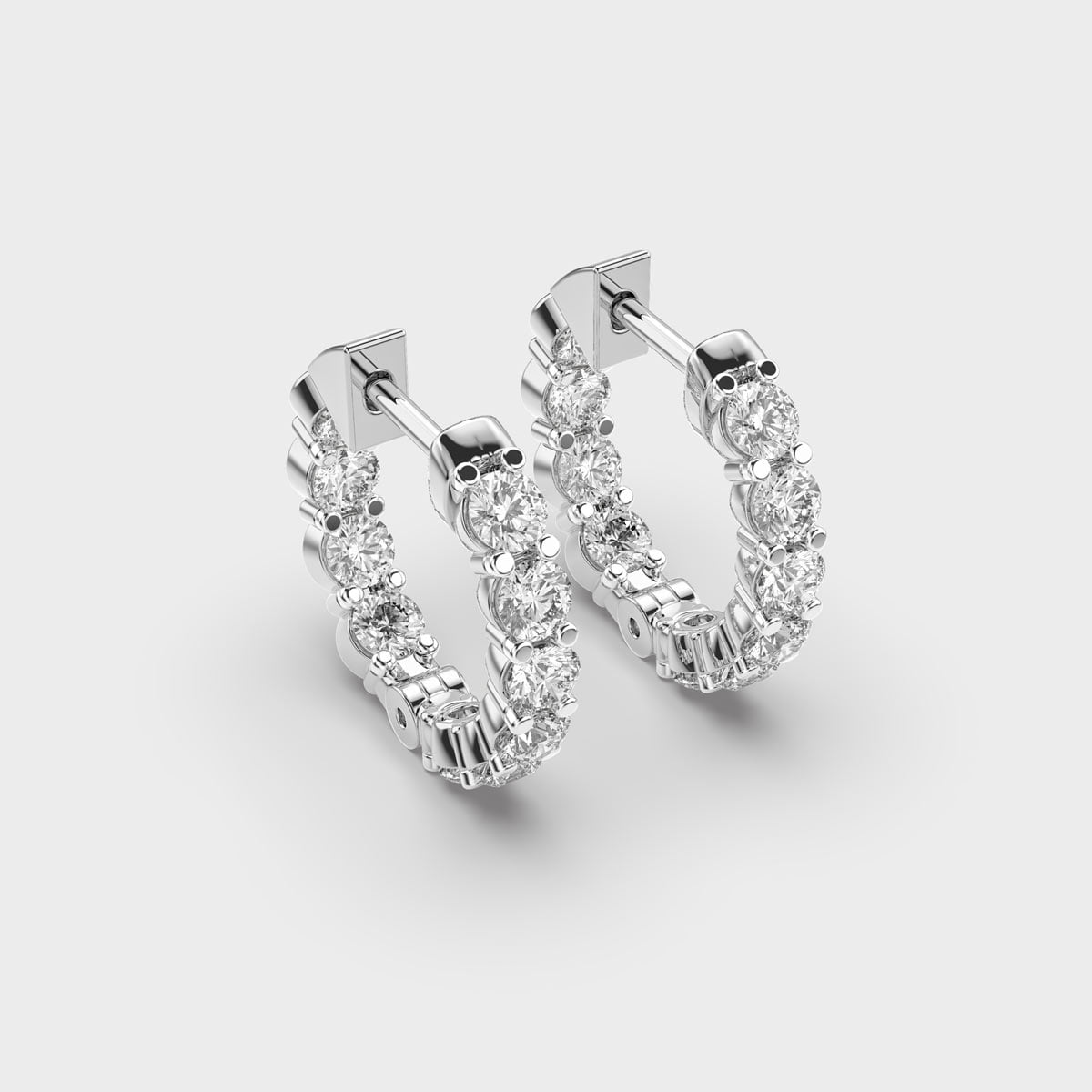 Brig Jewel 1.3 Ct Round Cut Huggie Hoop Earring for Women's - Lab ...