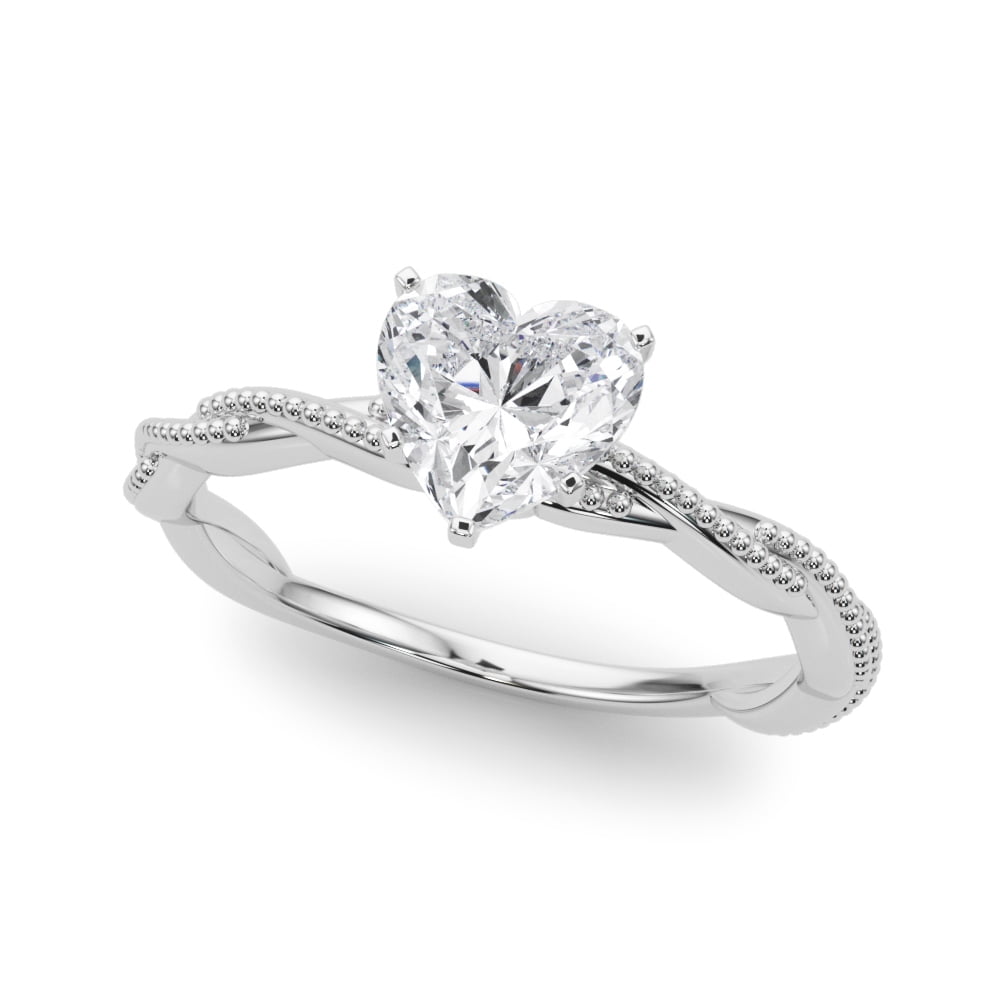 Brig Jewel 1.6 Ct Heart Cut Moissanite Engagement Ring for Women - 14K ...