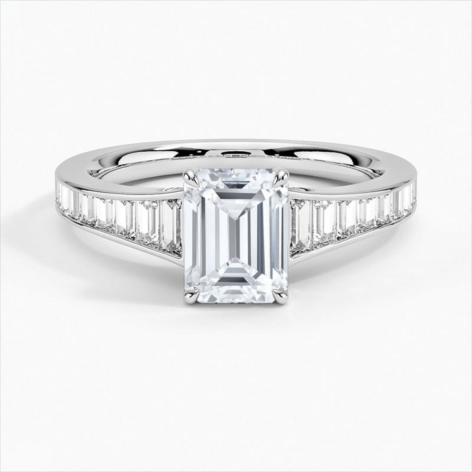 Brig Jewel 1.7 Ct Emerald Cut Lab Created Diamond Channel Set Wedding ...