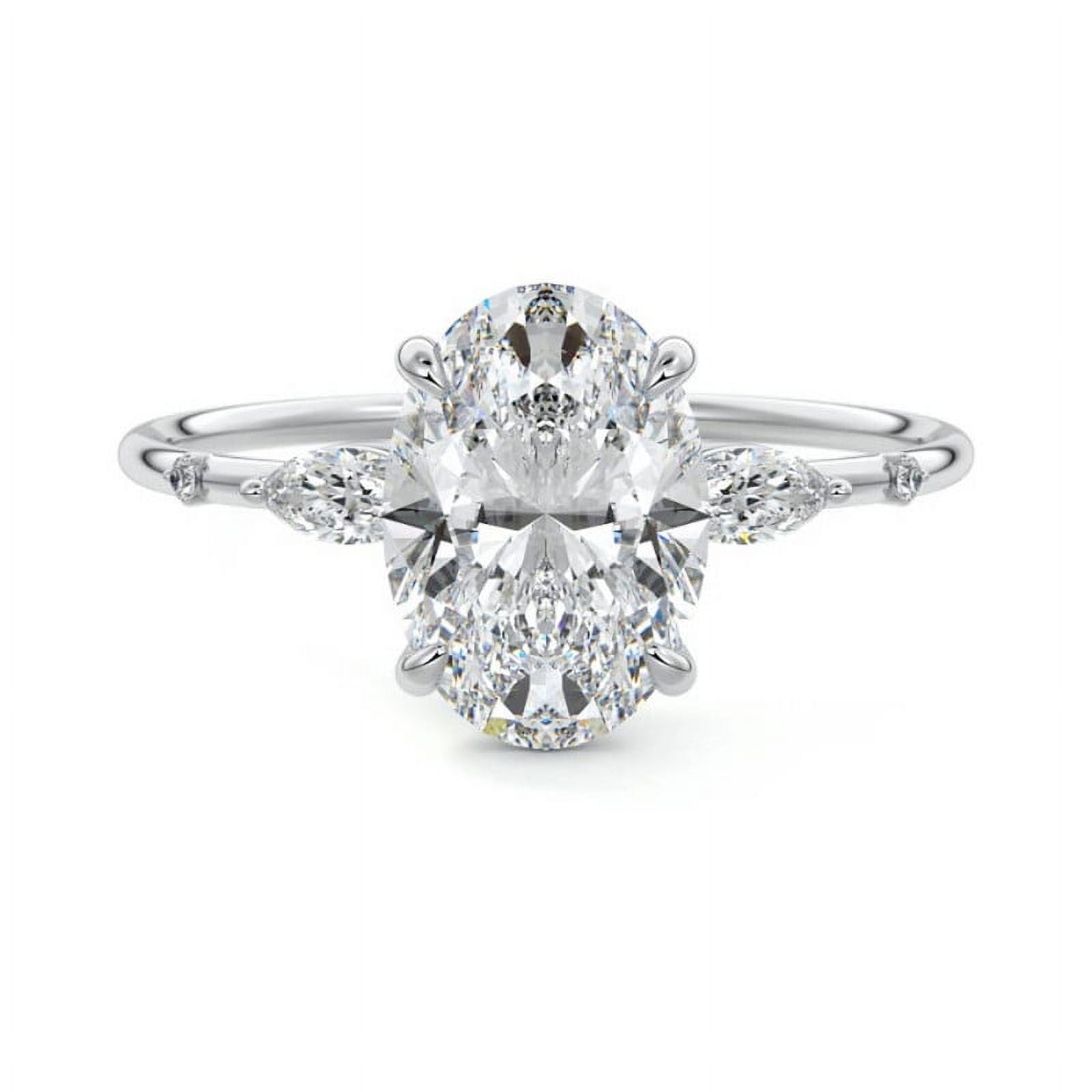 Brig Jewel 1.7 Ct Oval Cut Lab Created Diamond Ring - 14K White Gold ...