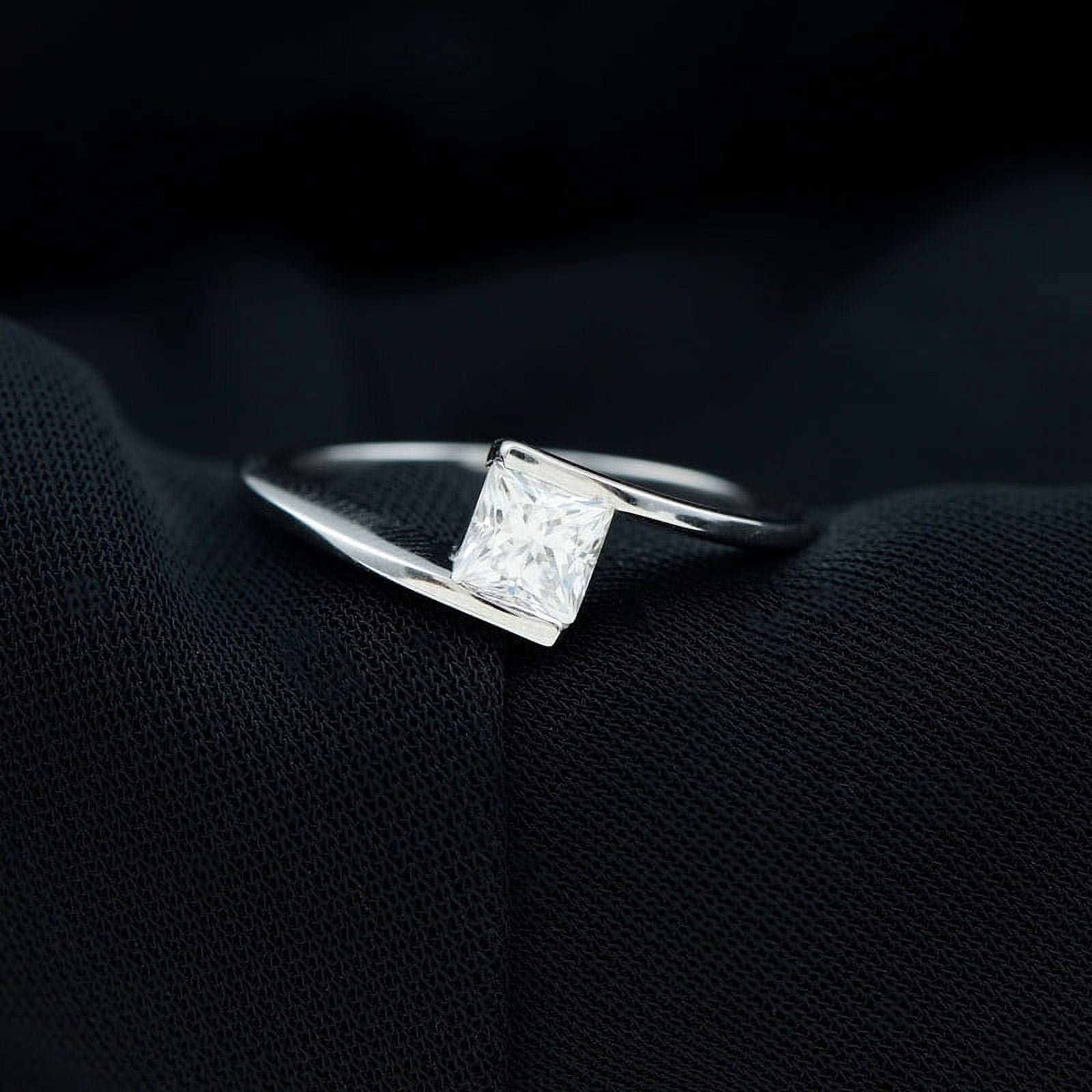 Brig Jewel 1.7 Ct Princess Cut Diamond Ring - 14k White Gold Jewelry ...
