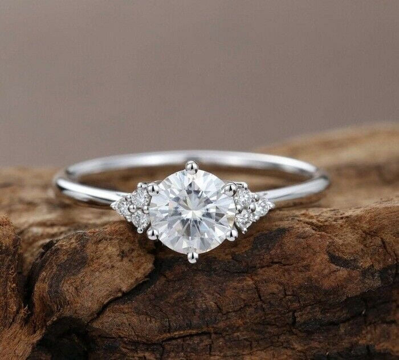 Brig Jewel 1.8 Ct Round Cut Wedding Rings - 14K White Gold Plated Rings ...