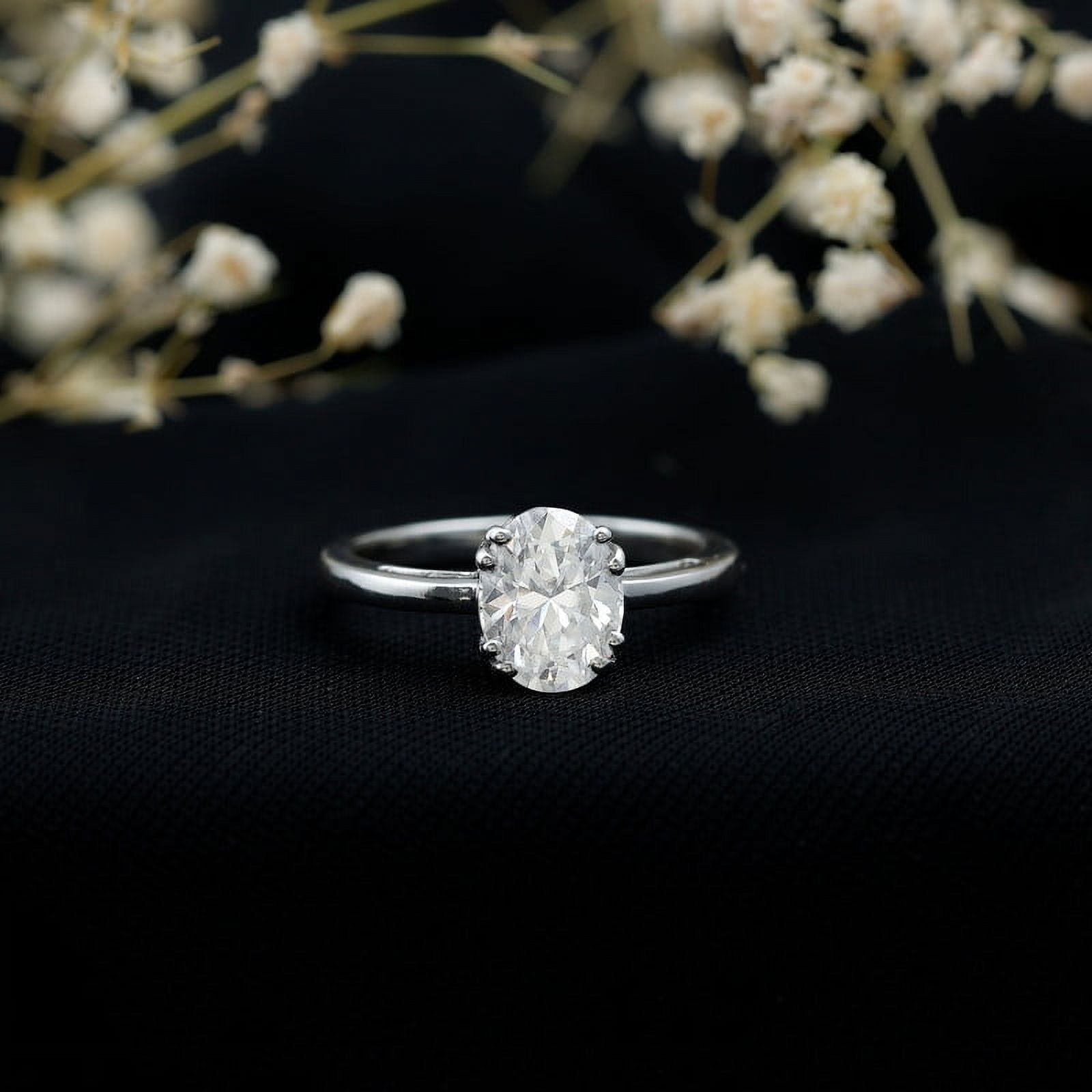 Brig Jewel 1.8 Ct VVS1/D Oval Cut Diamond Ring - 14K White Gold Plated ...