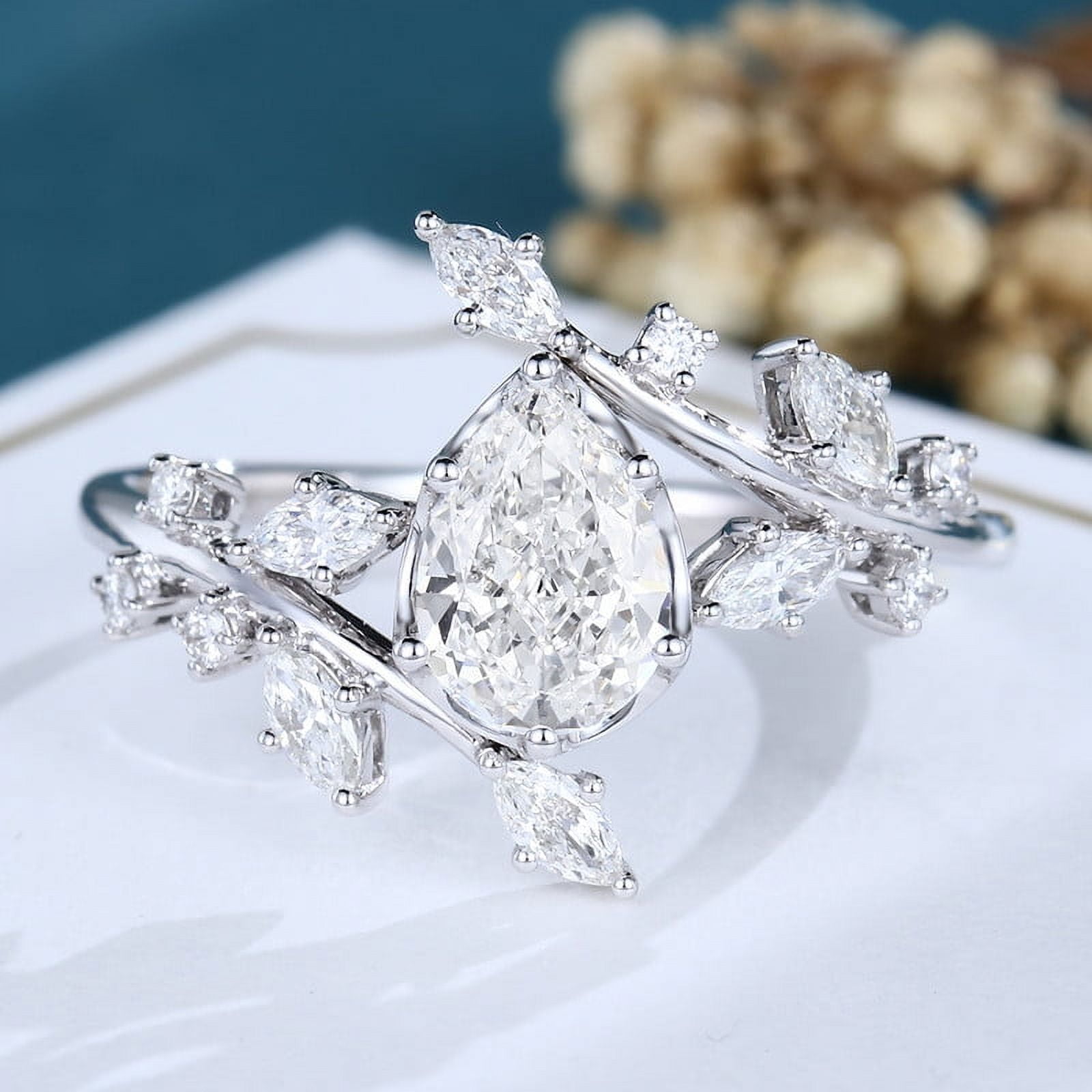 Brig Jewel 1.9 Ct Pear Cut Diamond Ring - Twisted Shank Engagement Ring ...