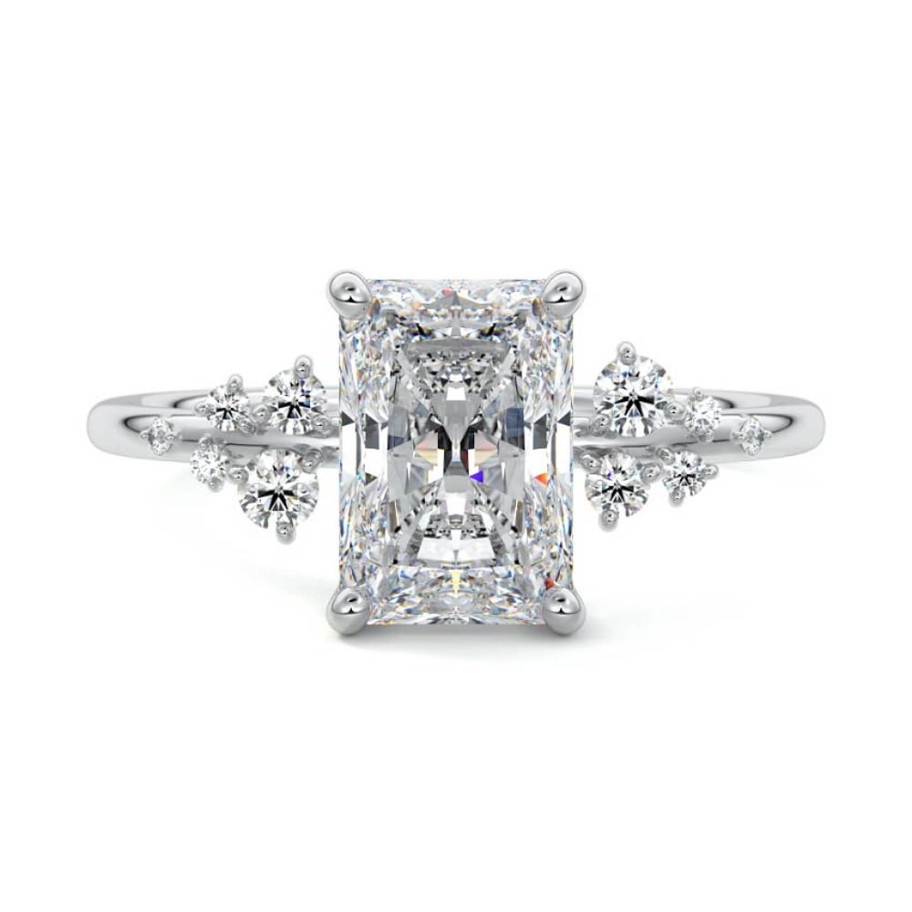 Brig Jewel 14K White Gold Over Anniversary Rings - 1.9 Ct Radiant Cut ...
