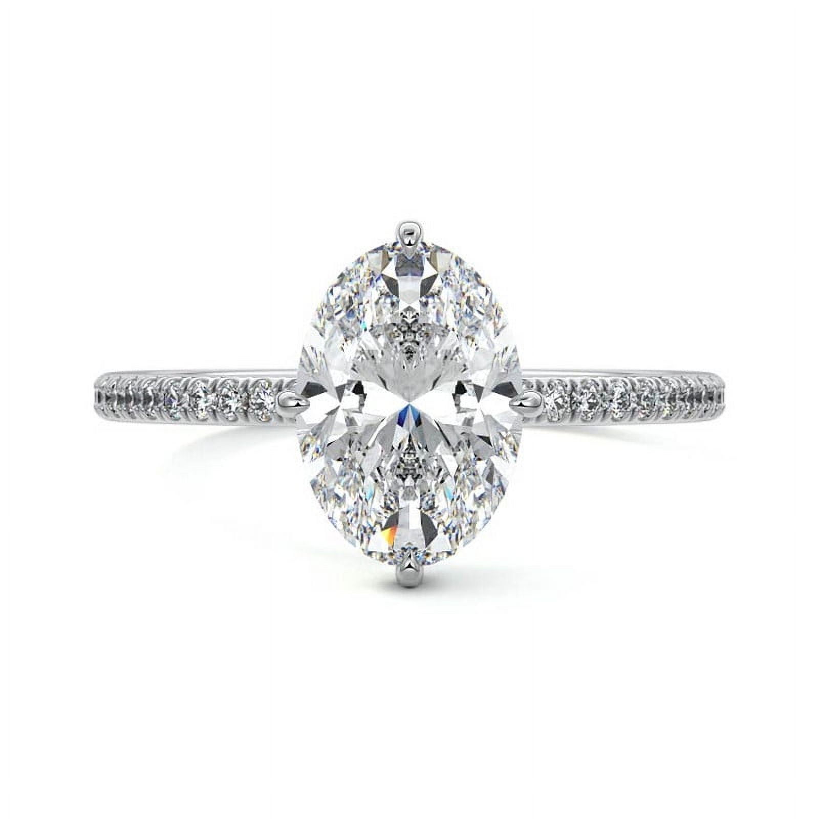 Brig Jewel 14K White Gold Over Ring - 1.9 Ct Oval Cut Diamond Ring ...