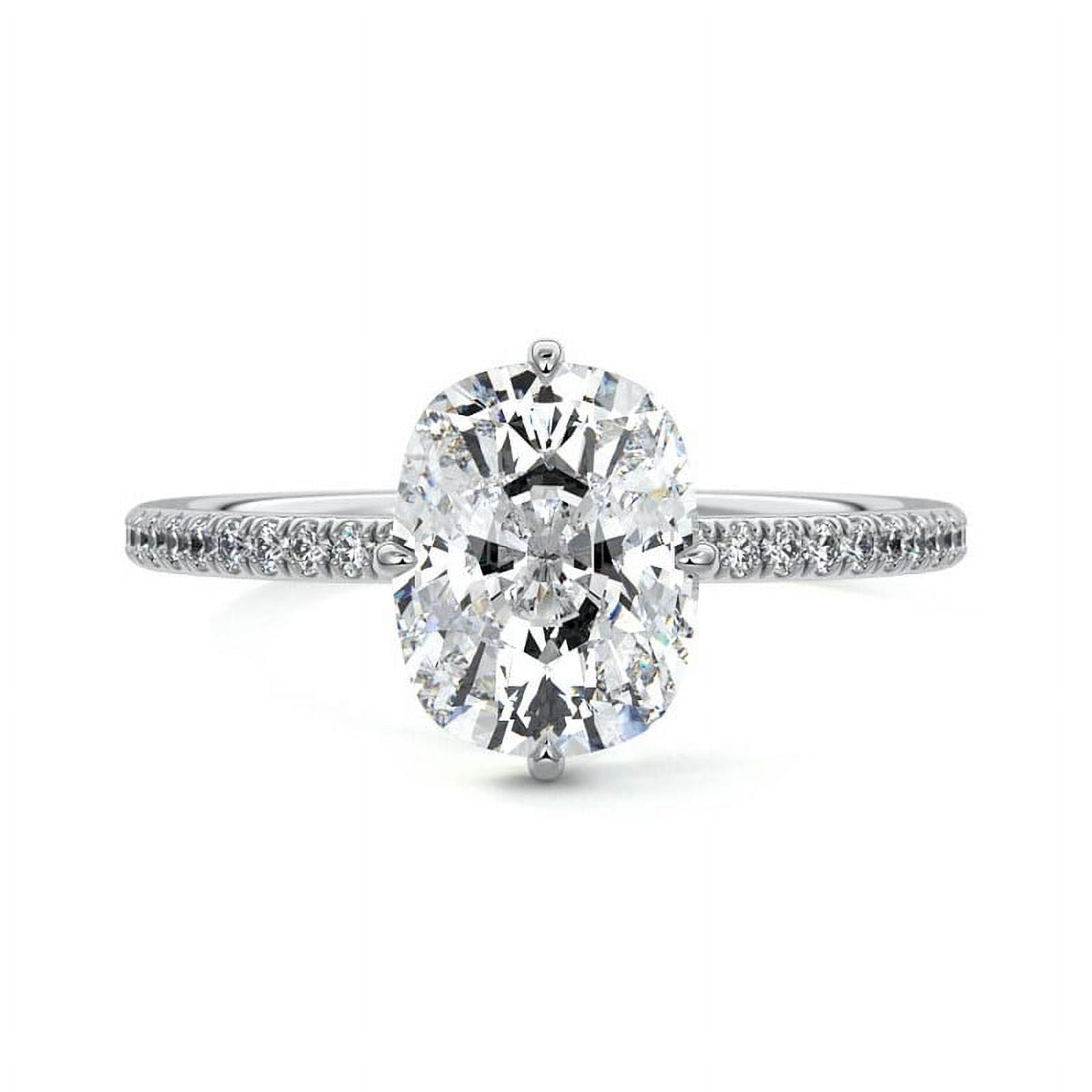 Brig Jewel 14K White Gold Over Rings - 2.1 Ct Cushion Cut Diamond Rings ...