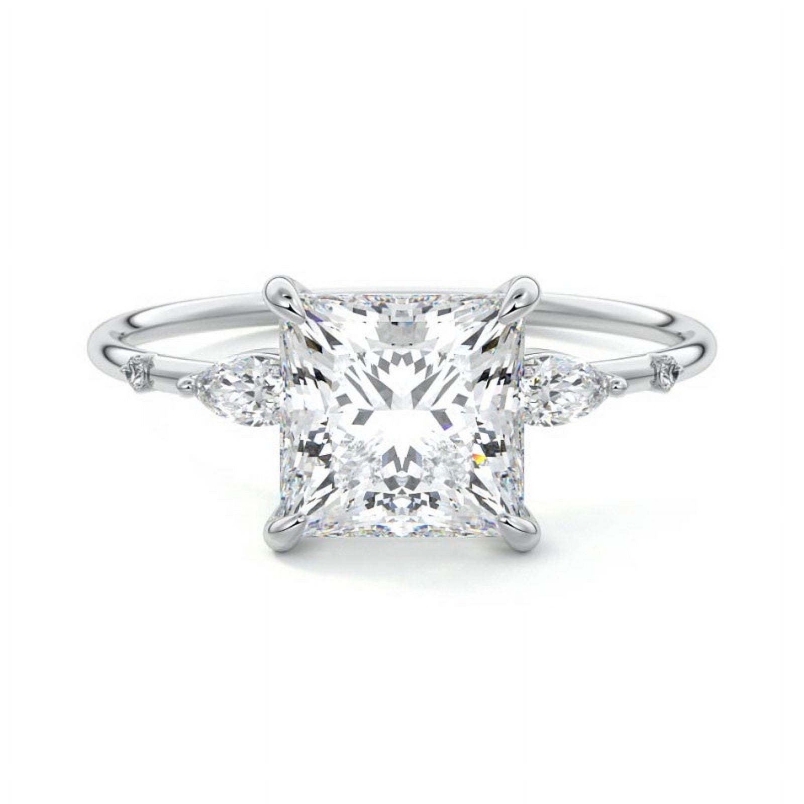 Brig Jewel 14K White Gold Over Rings - Princess Cut 2.1Ct Diamond Rings ...