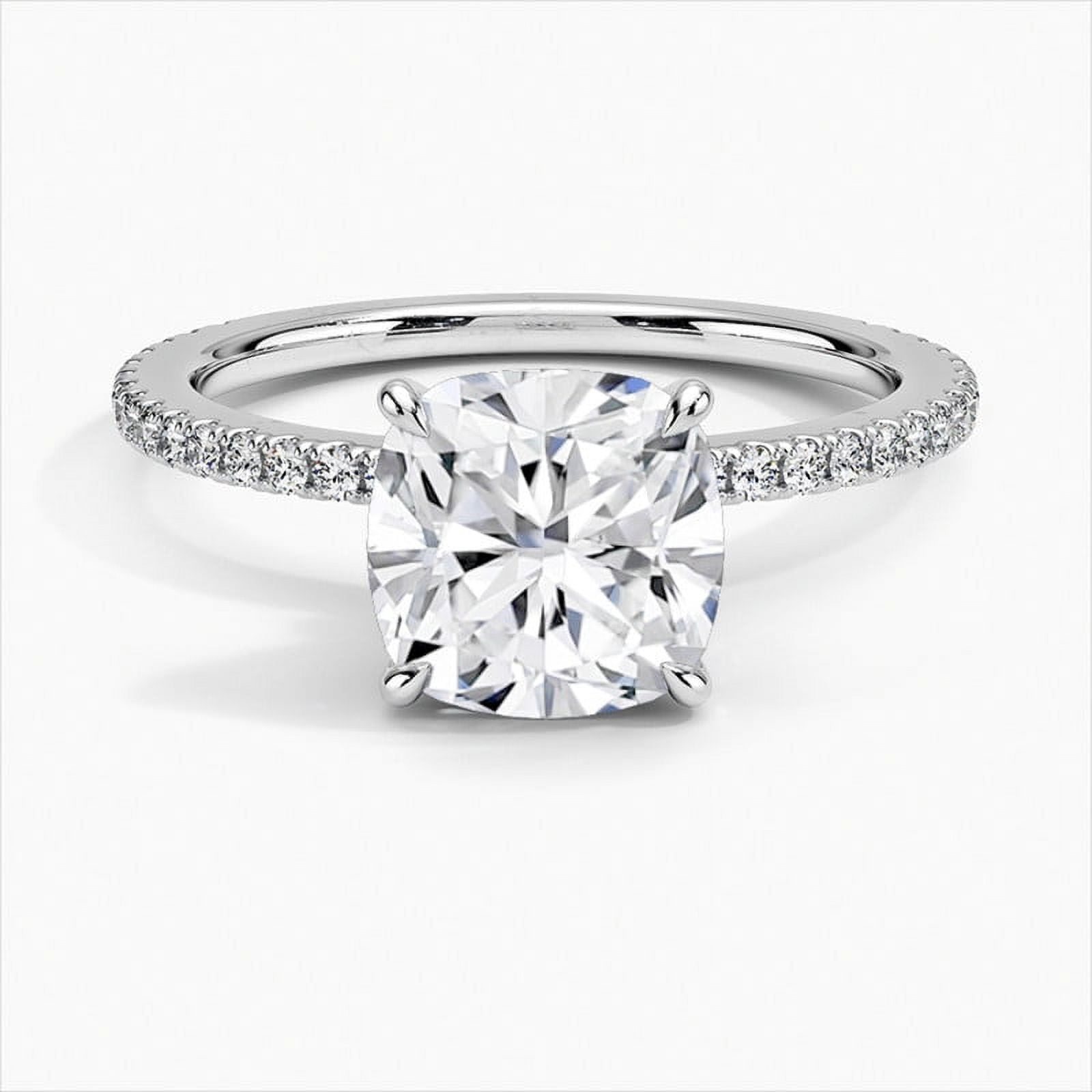 Brig Jewel 14K White Gold Over Solitaire Ring - Cushion Cut 1.9 Ct ...