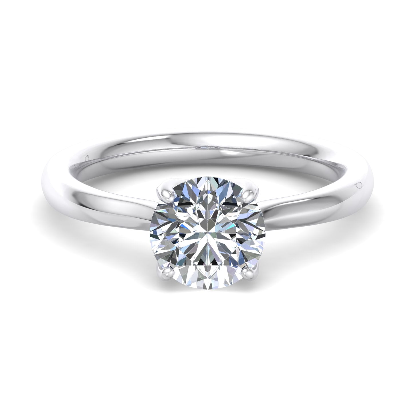 Brig Jewel 14K White Gold Plated 1.5 Ct Round Cut Moissanite Wedding ...