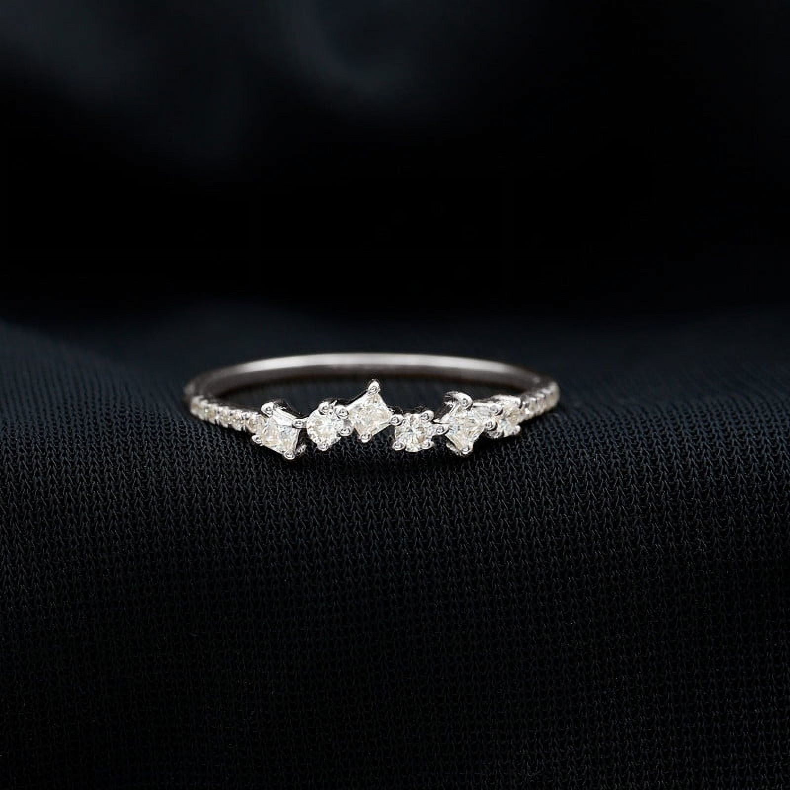 Brig Jewel 14K White Gold Plated 2.75 Ct Lab Diamond Ring - Princess & Round Cut Wedding Band ...