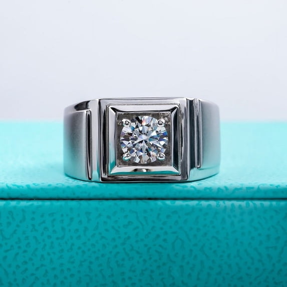 Brig Jewel 14K White Gold Plated Ring - 1.1 Ct Round Cut Simulated ...
