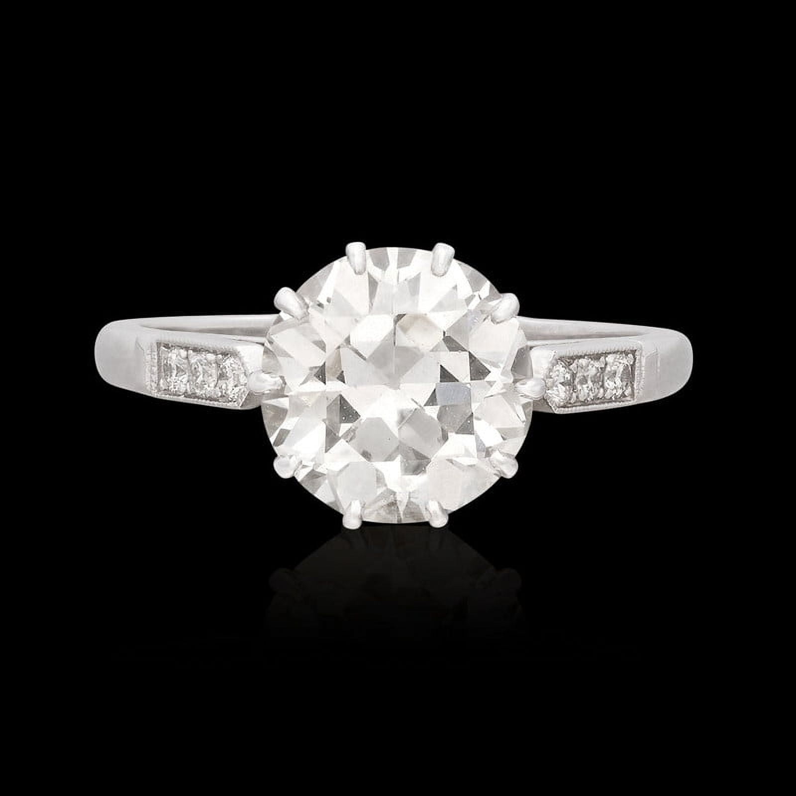 Brig Jewel 14K White Gold Plated Ring - 1.78 Ct Round Brilliant Cut Diamond Ring - Solitaire ...