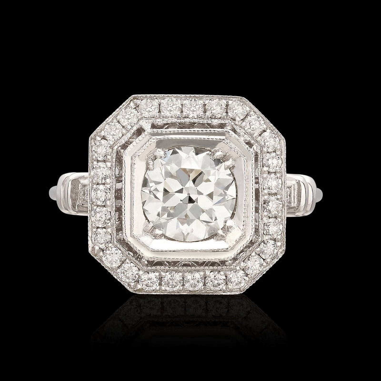 Brig Jewel 14K White Gold Plated Ring - 2 Ct Round Cut Diamond Ring ...