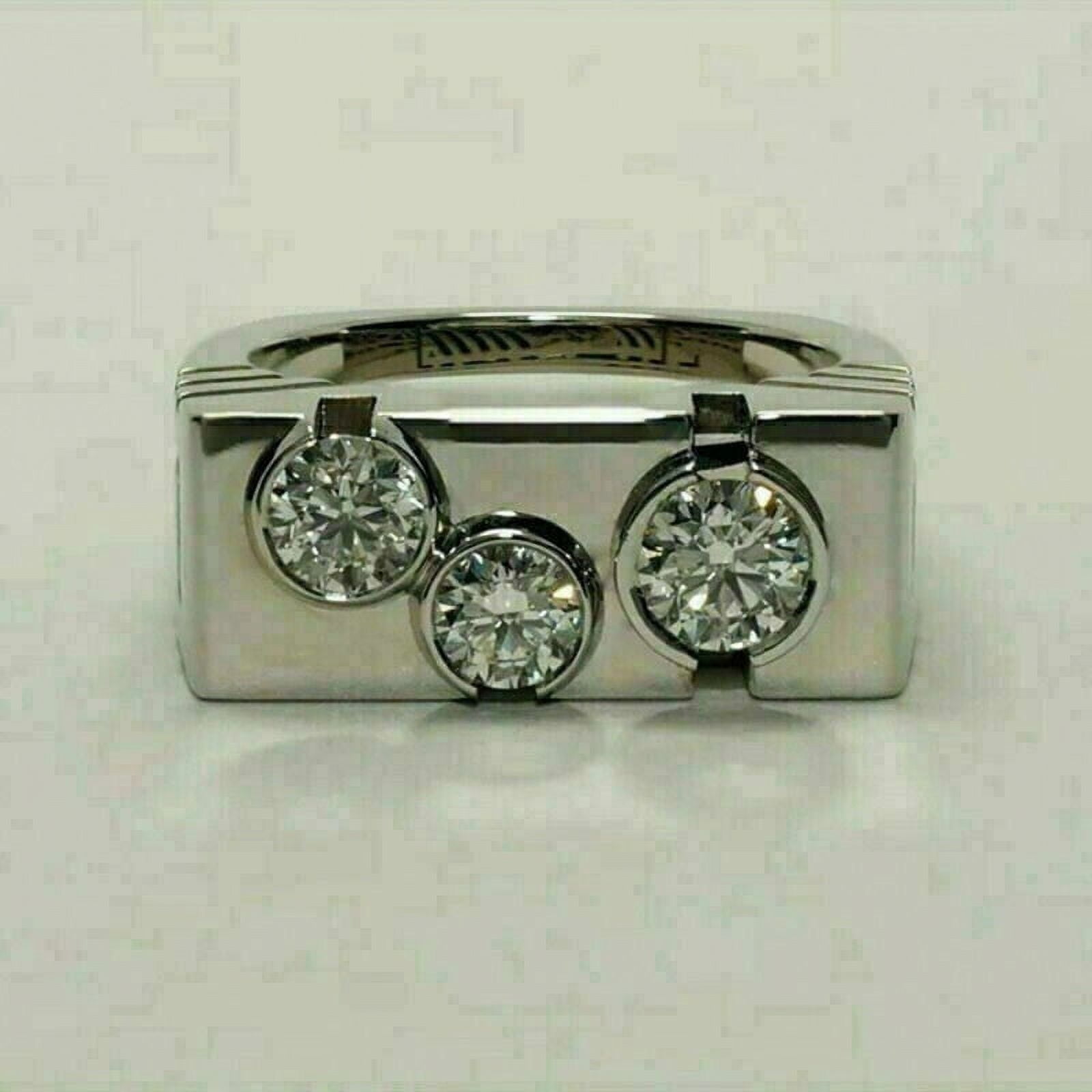 Brig Jewel 14K White Gold Plated Ring Gift - 1.2 Ct Round Cut Diamond ...