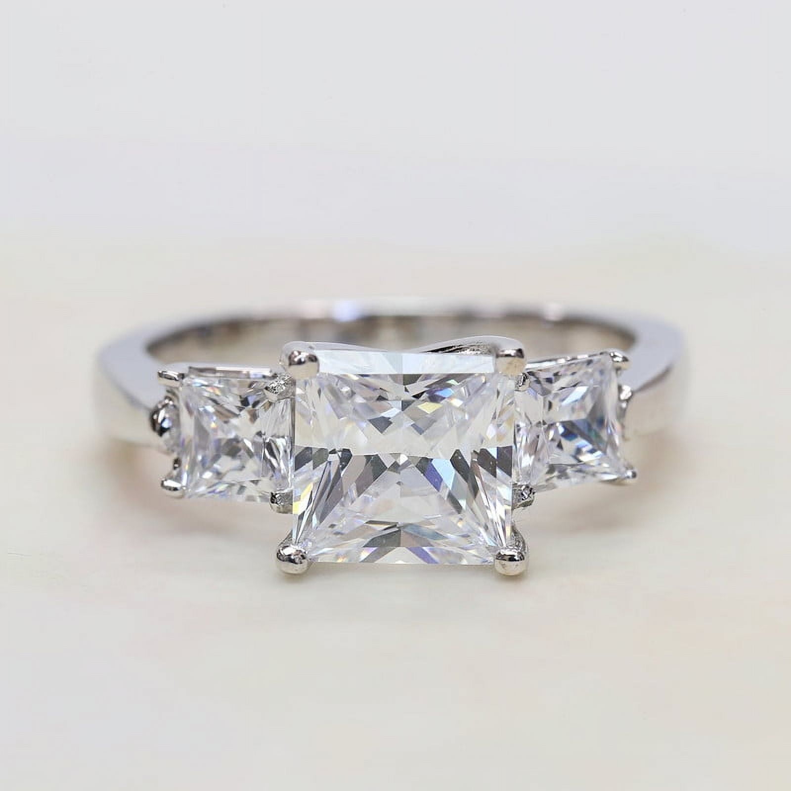 Brig Jewel 14K White Gold Plated Rings for Her - Excellent 2.2 Ct ...