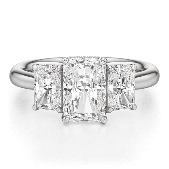 Brig Jewel 14K White Gold Plated Rings - Stunning 2.02 Ct Radiant Cut ...