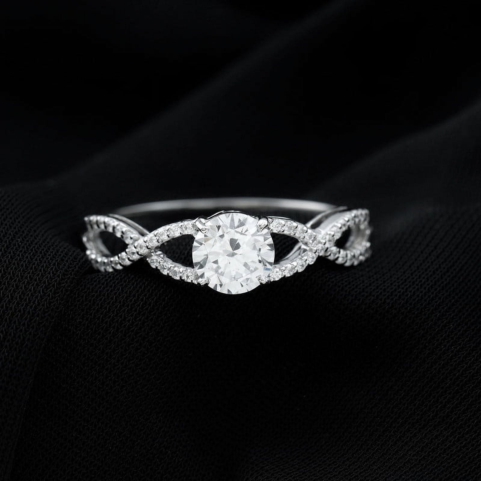 Brig Jewel 14K White Gold Plated Wedding Ring - 1.7 Ct Round Lab ...