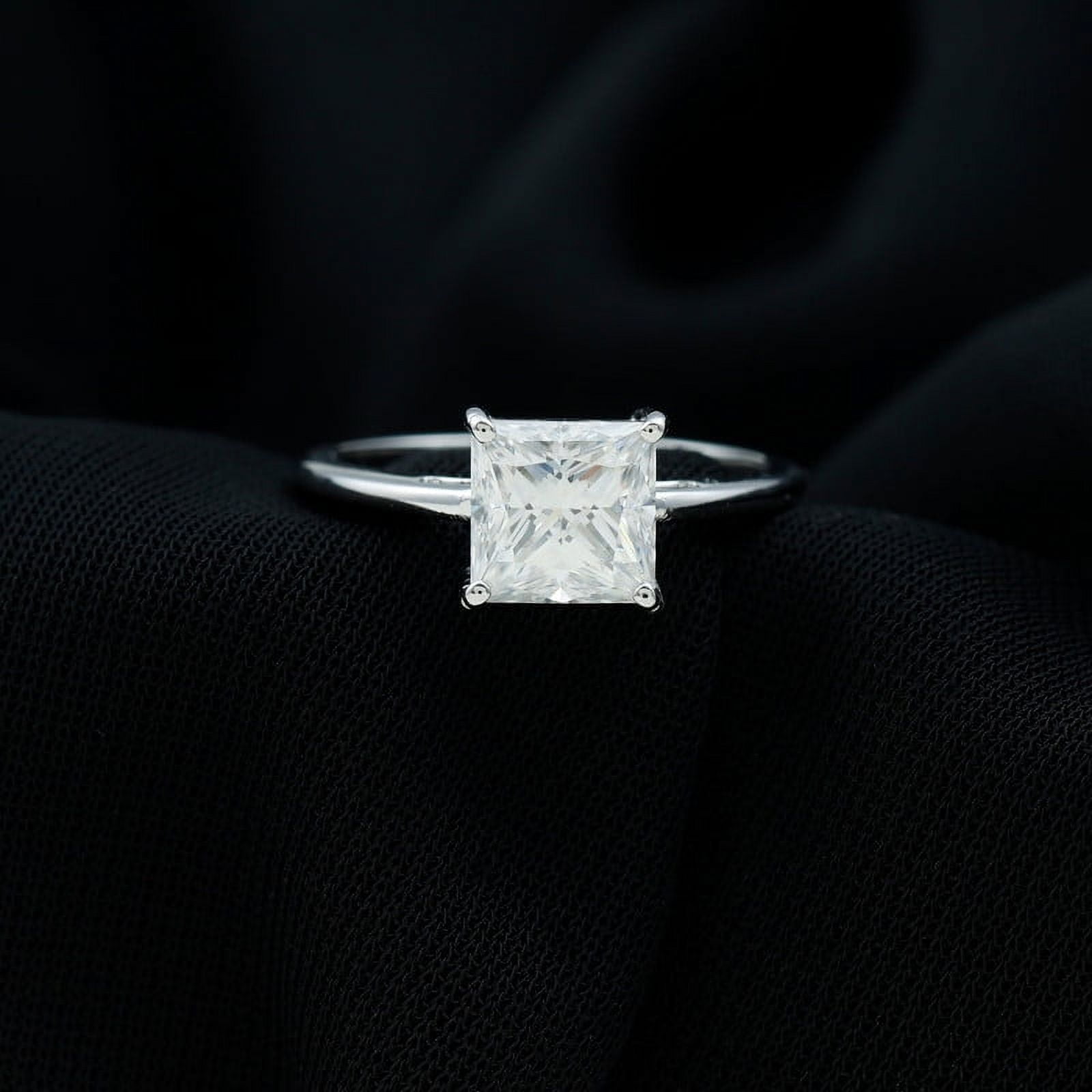 Brig Jewel 14K White Gold Plated Wedding Ring - 1.8 Ct Princess Lab ...