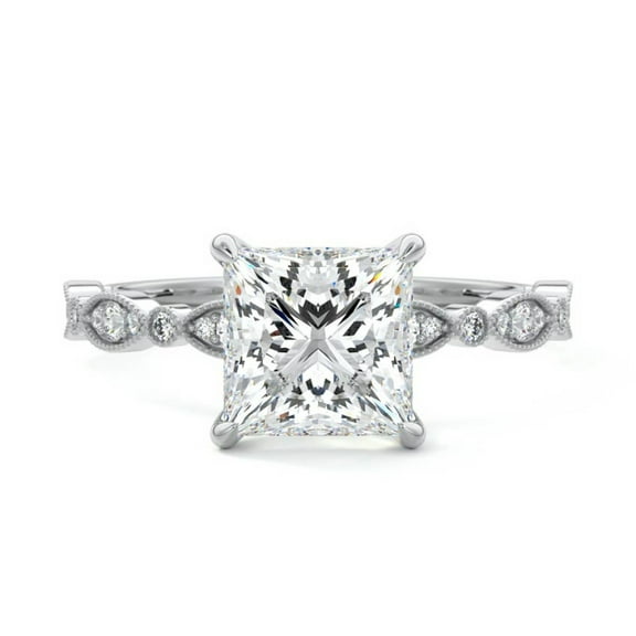 Crestin Jewel 14K White Gold Over Rings Gifts - 2 Ct Round Cut Diamond ...