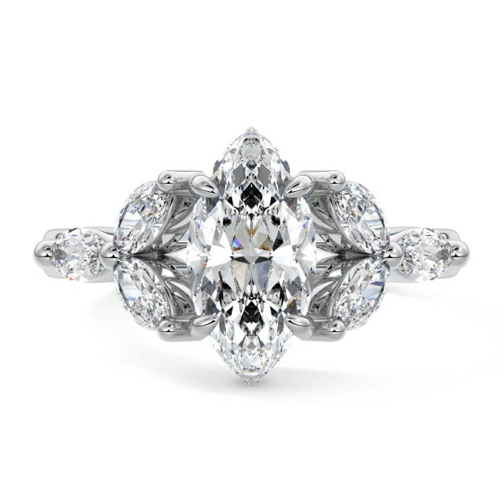 Brig Jewel 14K White Gold Plated Wedding Anniversary Ring - 1.8 Ct ...