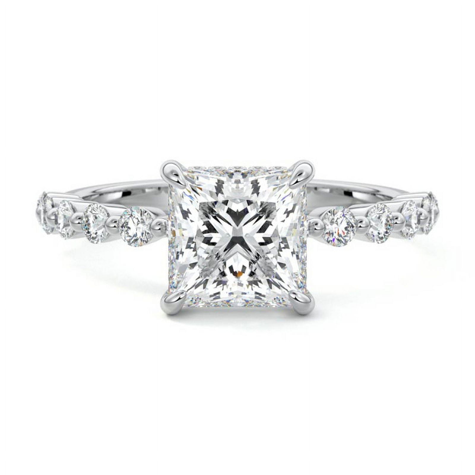 Brig Jewel 14k White Gold Over Women's Ring - Princess Cut 1.5 Ct Lab ...