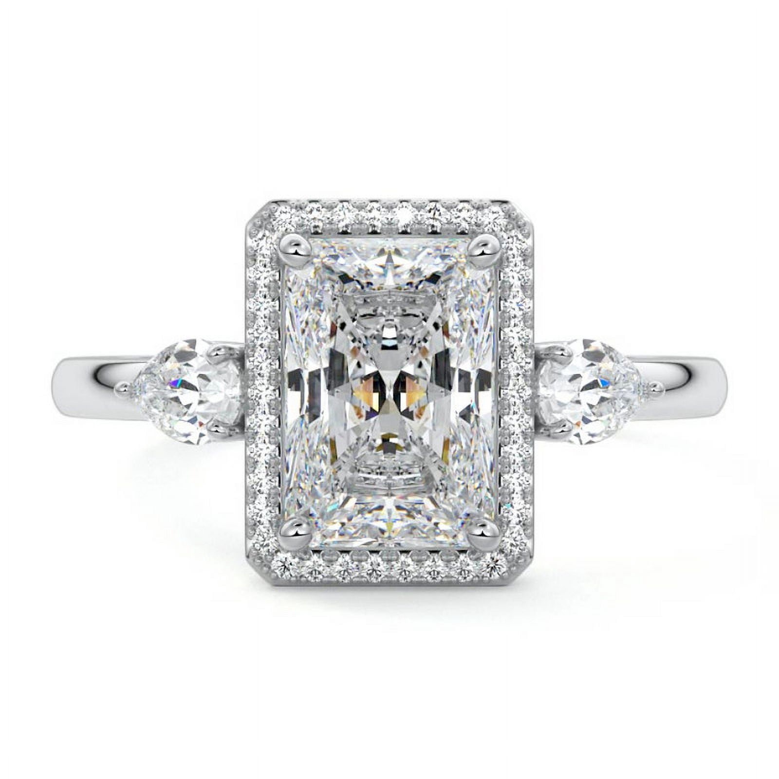 Brig Jewel 2.1 Ct Radiant Cut Lab Created Diamond Engagement Ring - 14k ...
