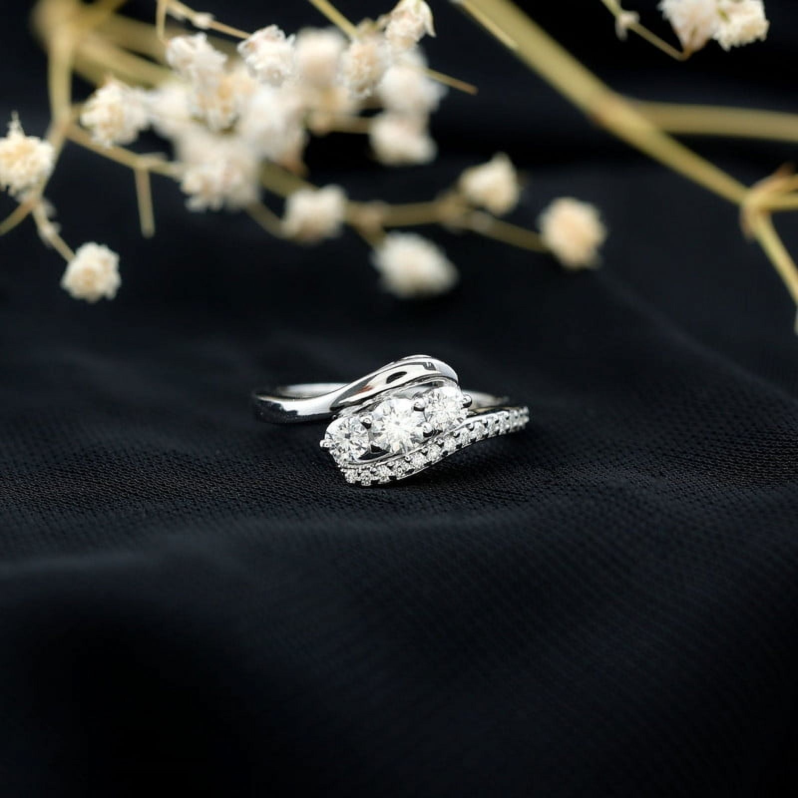 Brig Jewel 2.20 Ct Round Anniversary Ring - 14K White Gold Plated ...