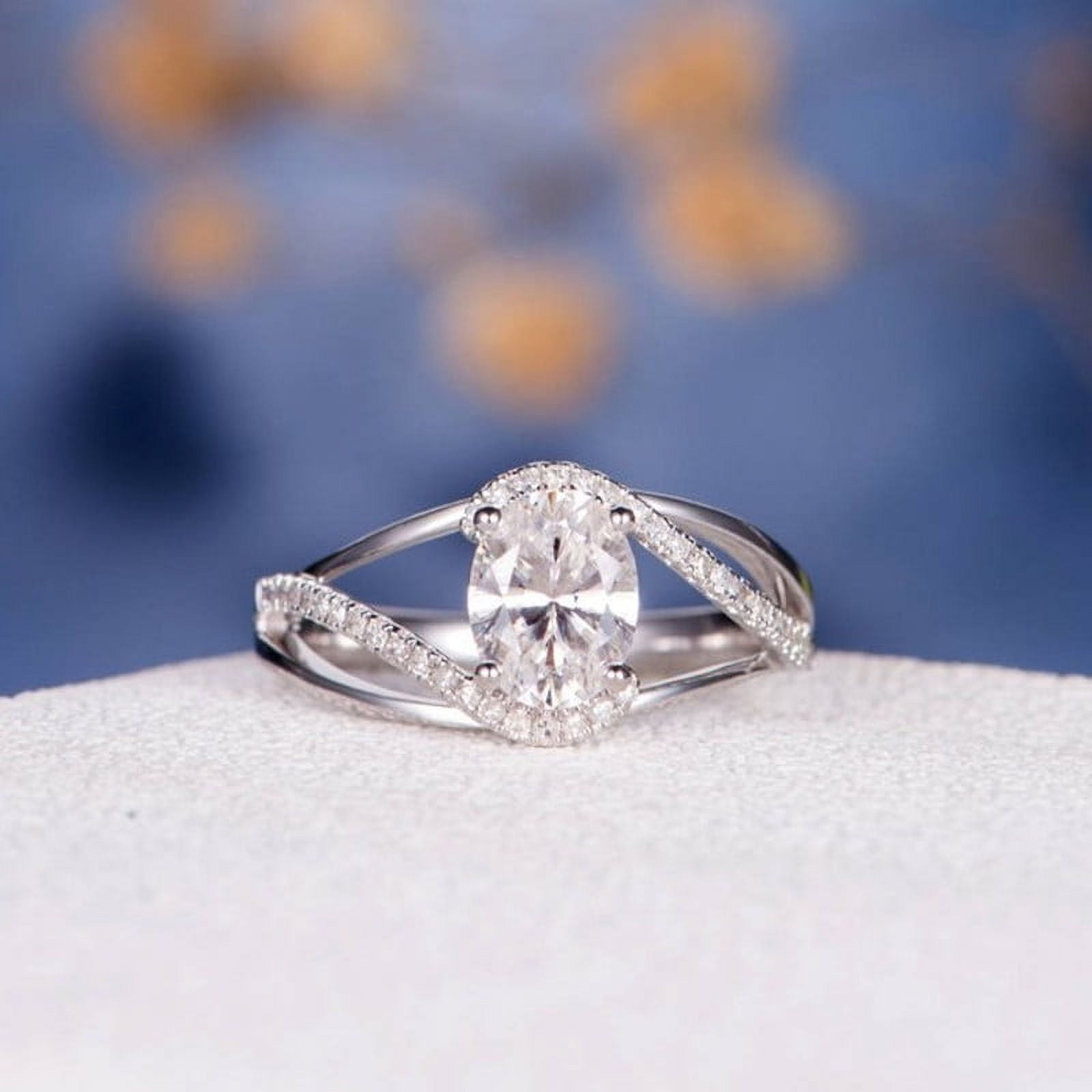 Brig Jewel 2.6 Ct Oval Cut Lab Created Diamond Engagement Ring - 14K ...