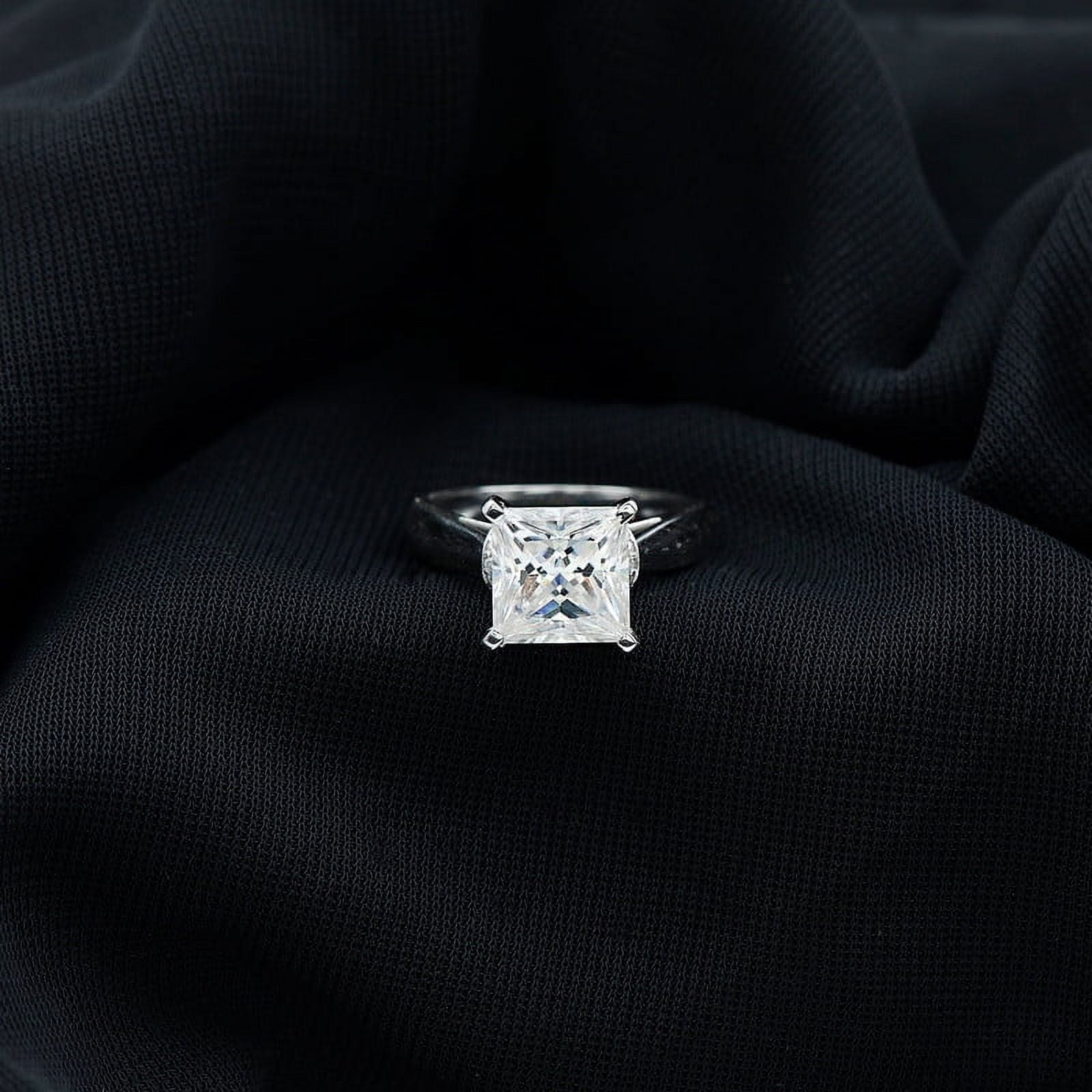 Brig Jewel 2 Ct Princess Cut Diamond Women's Ring - 14k White Gold ...