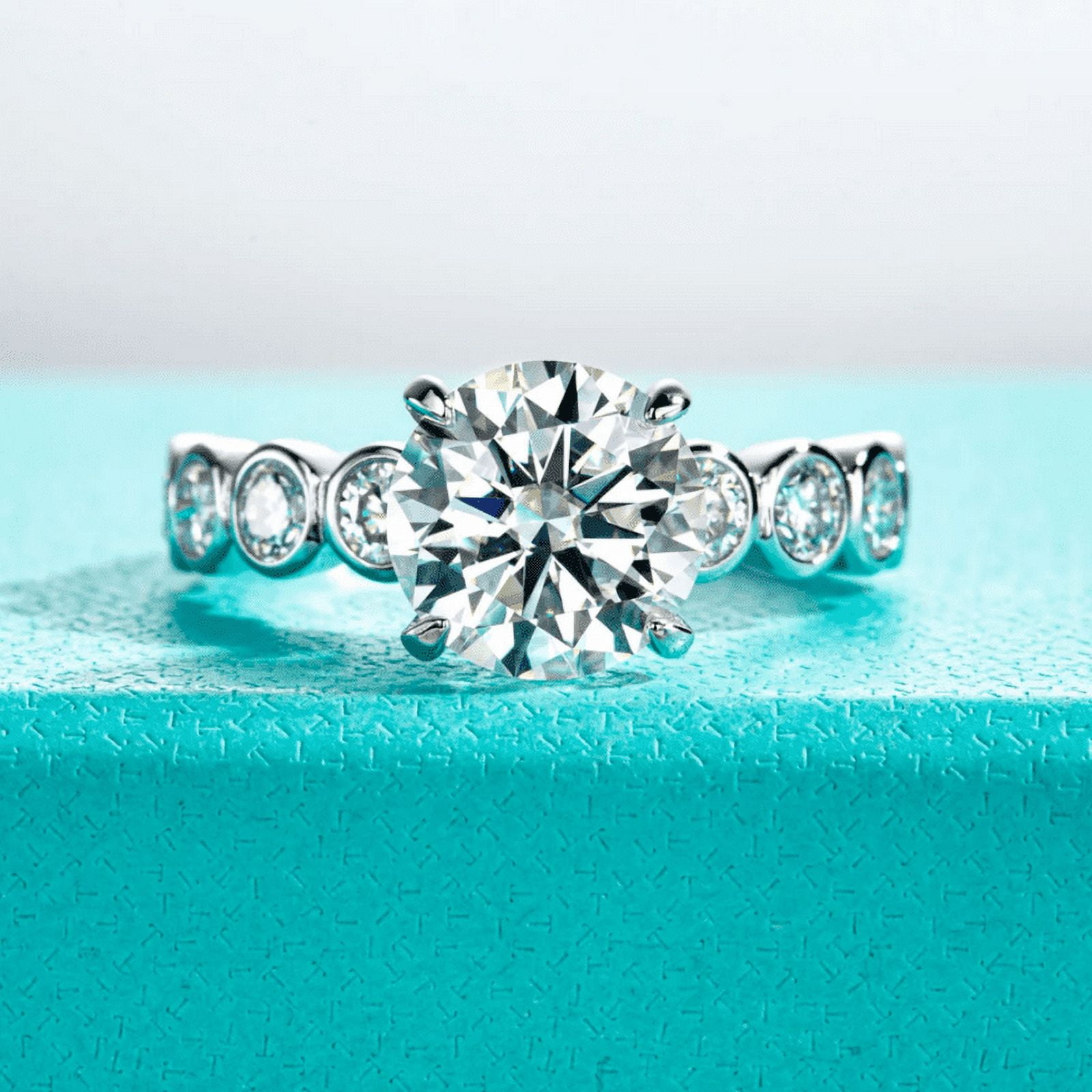 Brig Jewel 2 Ct Round Cut Lab Created Diamond Bezel Set Ring – 14K ...