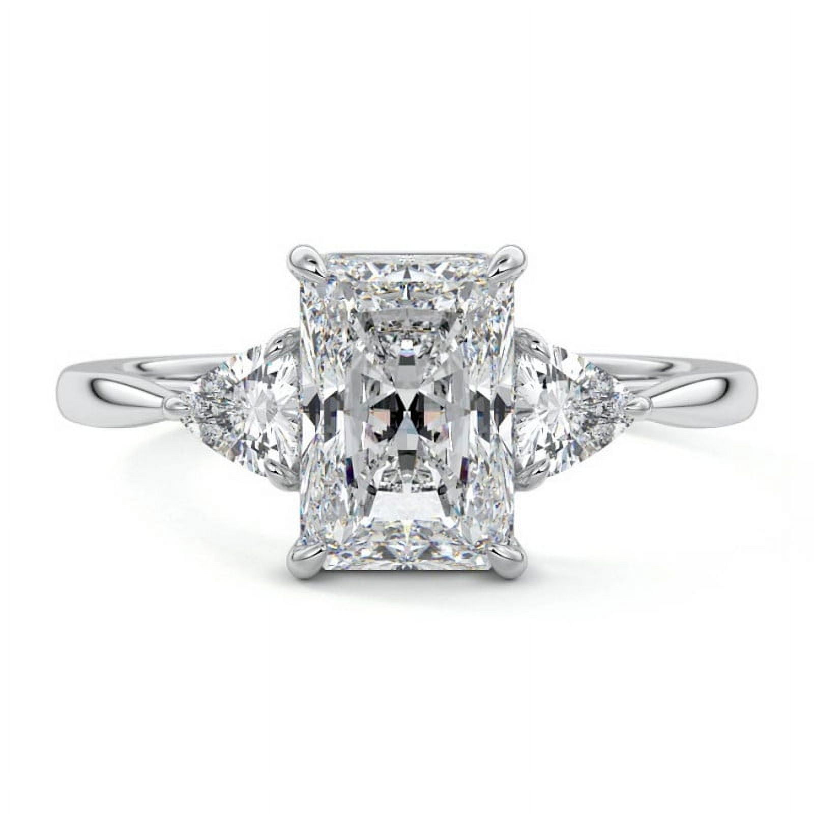 Brig Jewel 2 Ct VVS1 Radiant Cut Diamond Solitaire Ring - 14K White ...