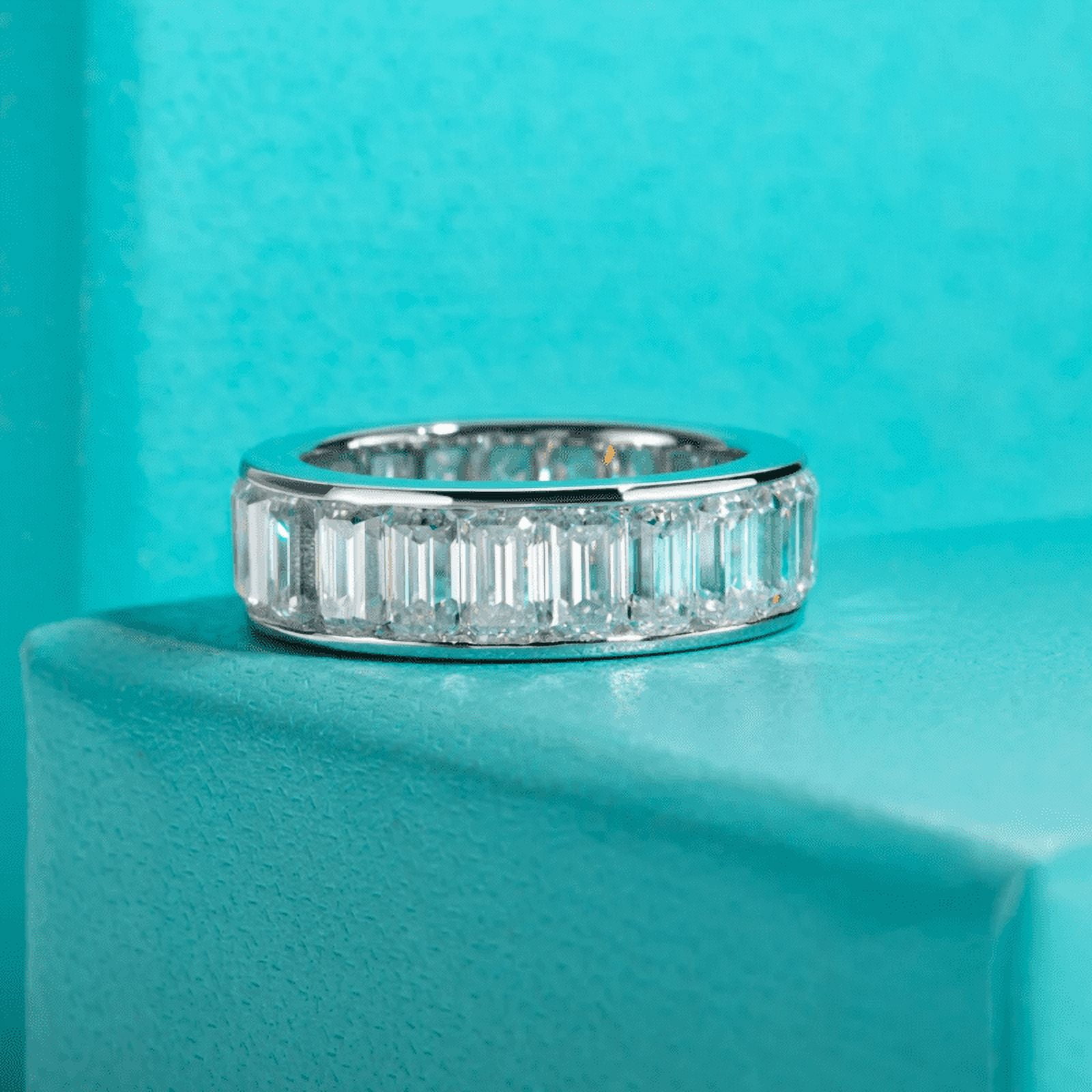 Brig Jewel 3.7 Ct Emerald Cut Lab Created Diamond Engagement Band ...