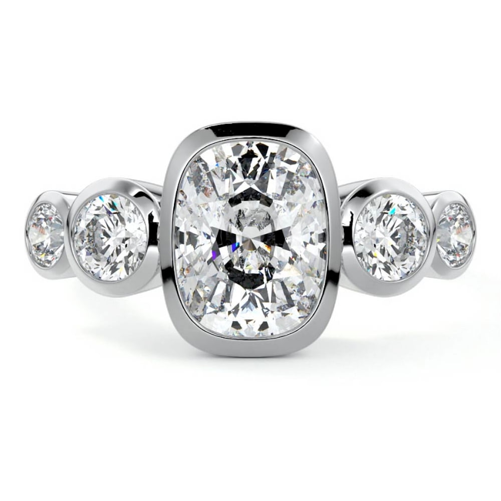 Brig Jewel Cushion Cut Excellent 2 Ct Diamond Engagement Ring - 14K ...