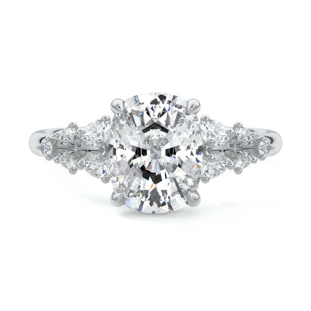 Brig Jewel Emerald Cut 2.1 Ct Diamond Rings - 14K White Gold Over Rings ...