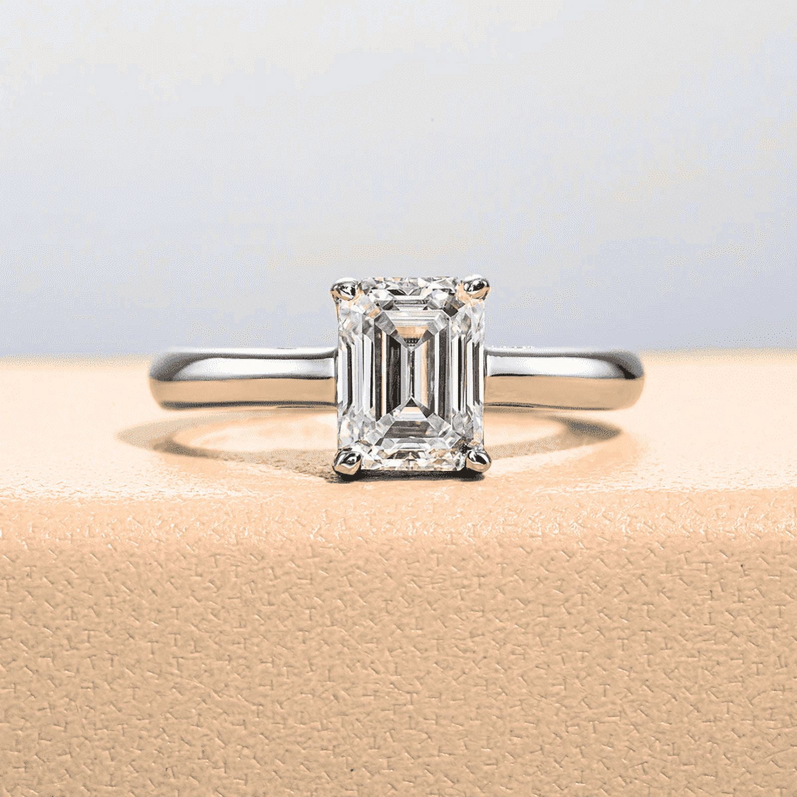 Brig Jewel Excellent 2 Ct Emerald Cut Diamond Ring for Women's - White ...