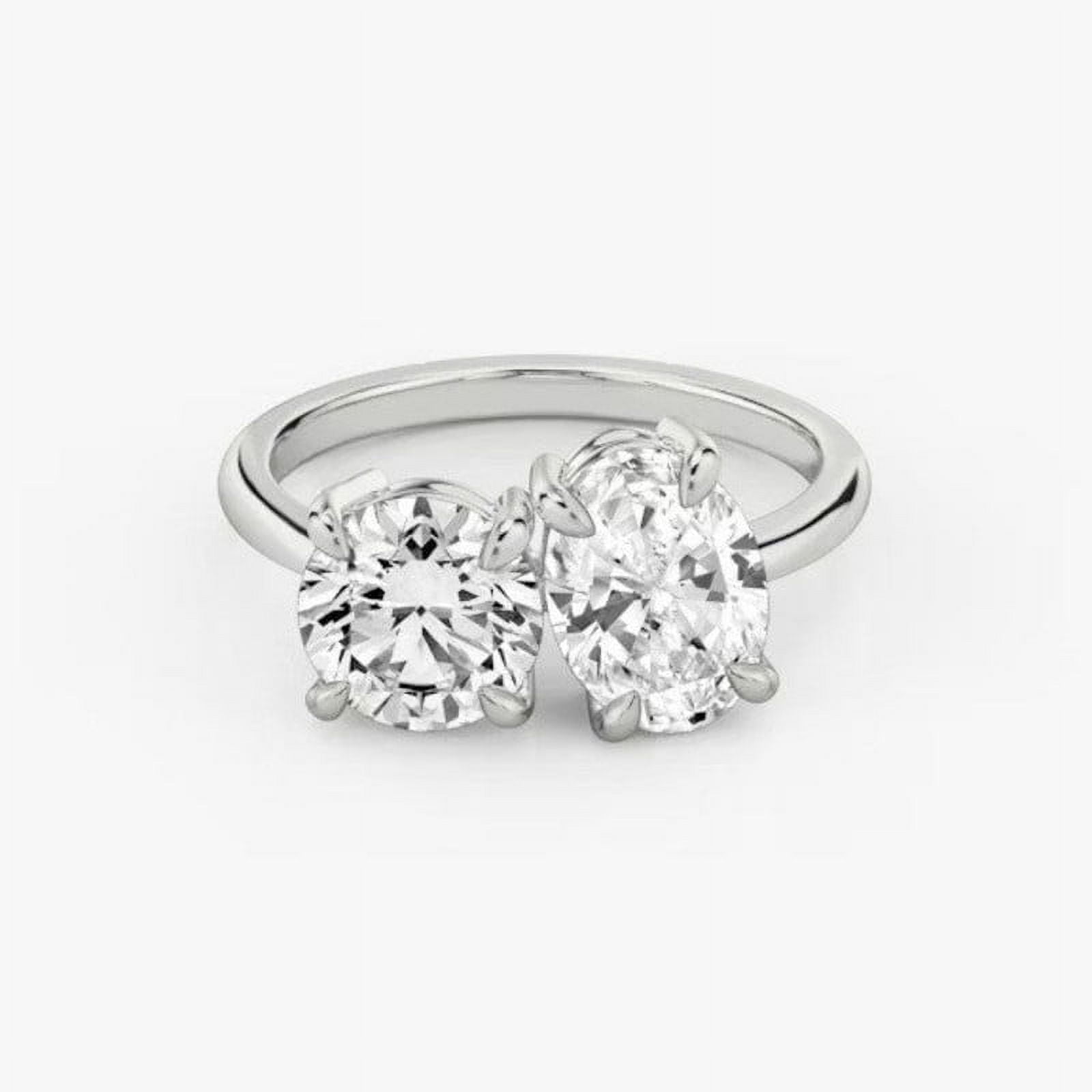 Brig Jewel Oval Cut 2.5 Ct Lab Created Diamond Two Stone Engagement ...