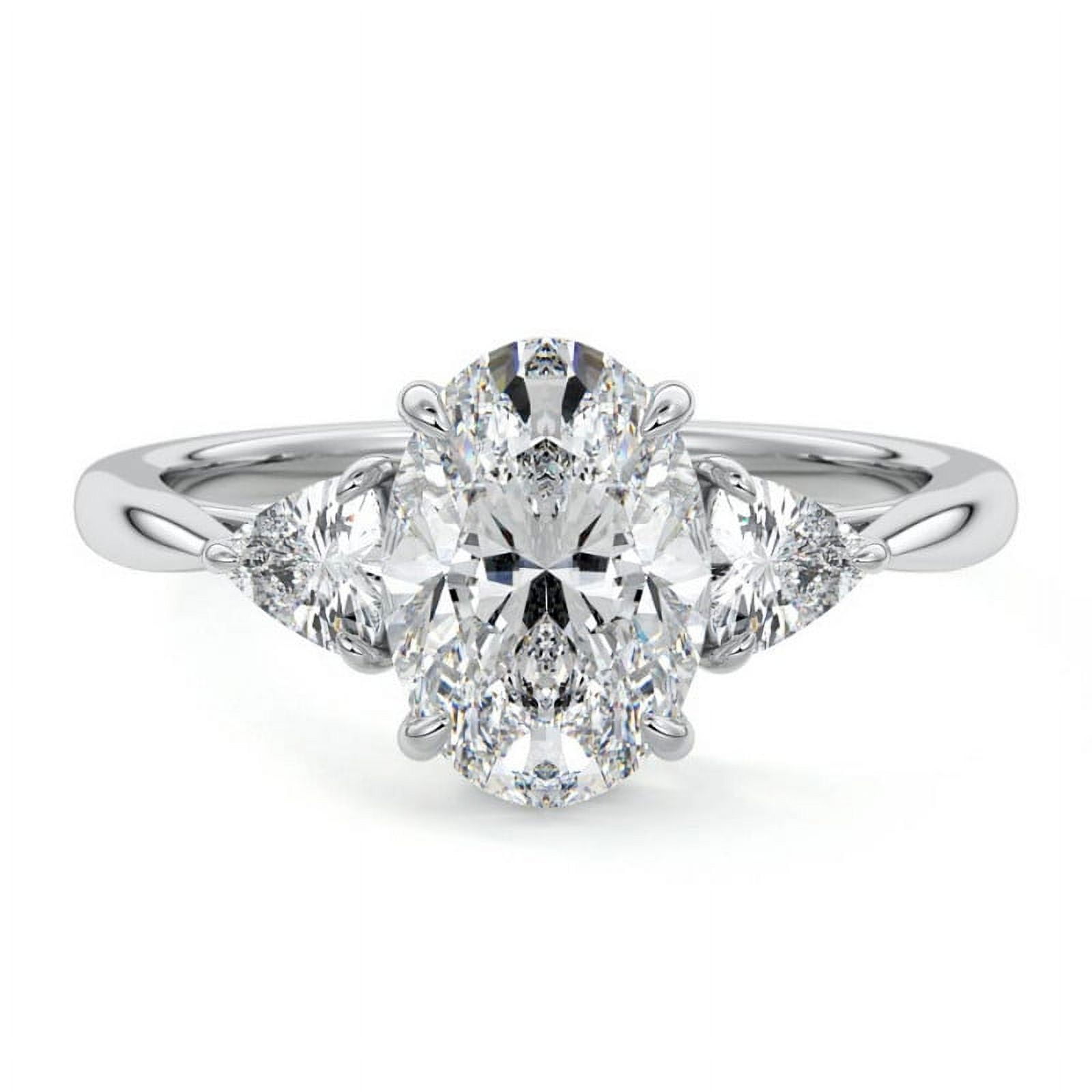 Brig Jewel Prong Set 1.9 Ct Oval Cut Lab Created Diamond Ring - 14K ...