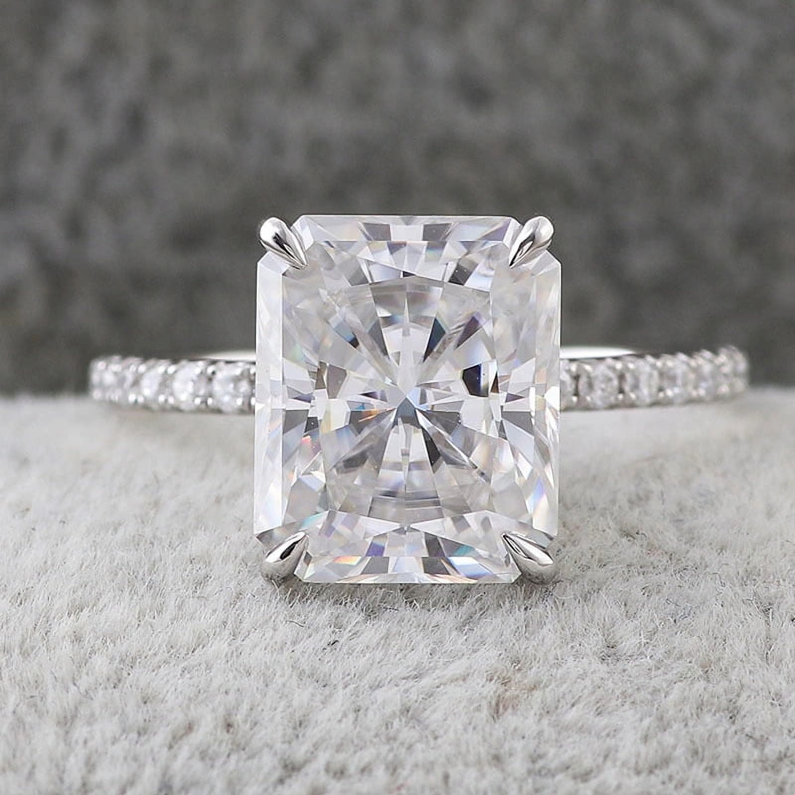 Brig Jewel Radiant Cut 2.2 Ct Lab Diamond Solitaire Ring - 14K White ...