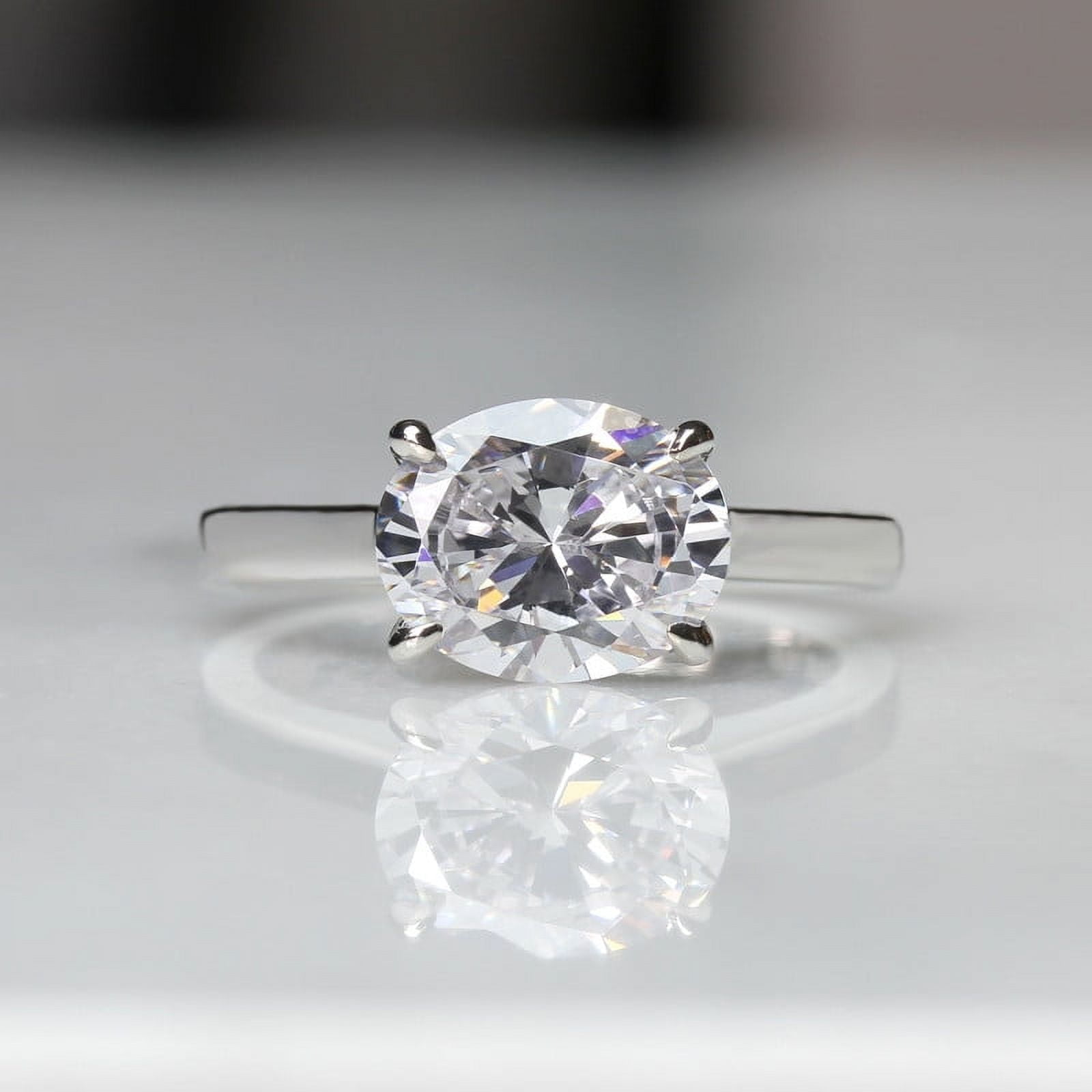 Brig Jewel White Gold Plated 14K Diamond Rings - Excellent 2 Ct Oval ...