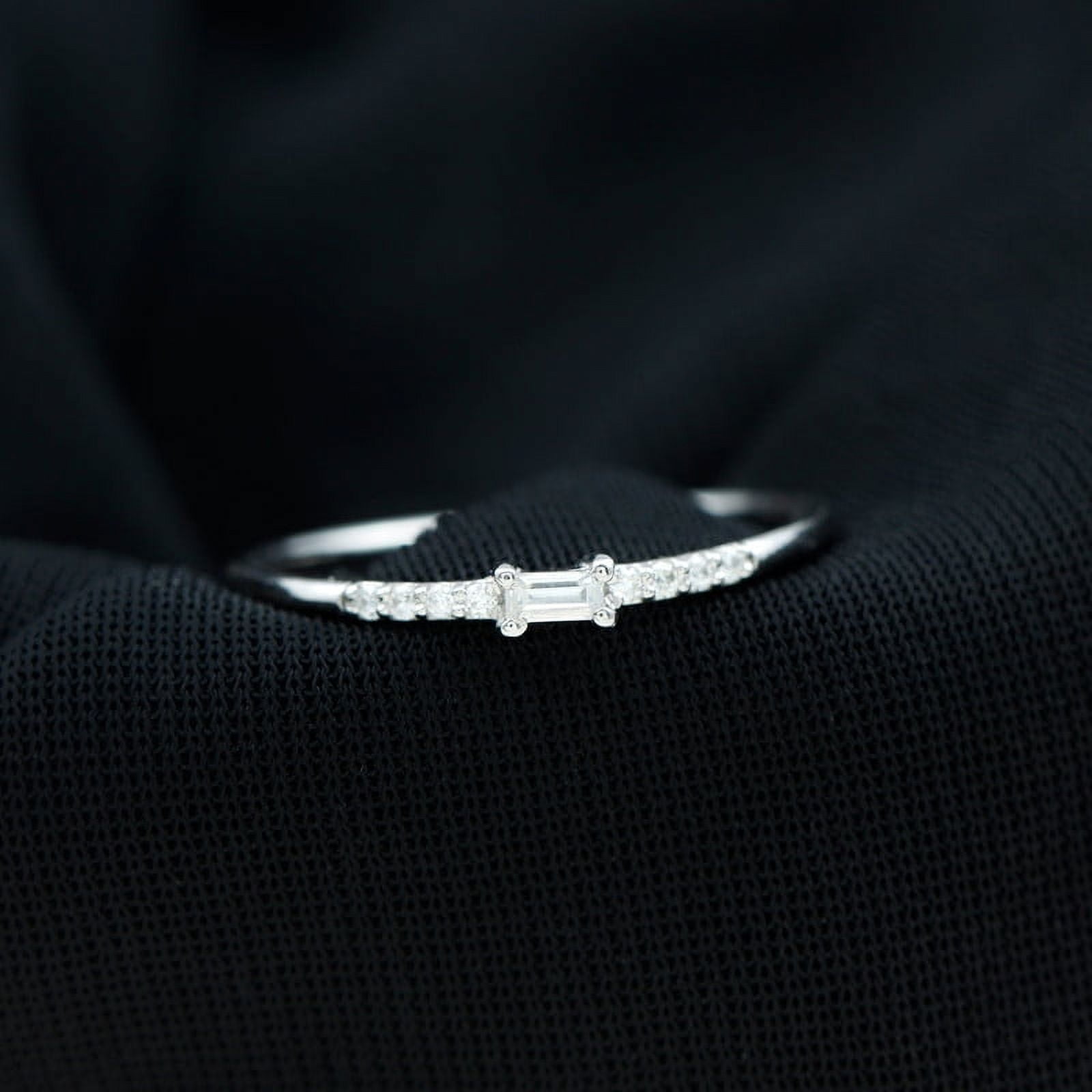 Brig Jewelry 0.8 Ct Baguette Cut Stackable Anniversary Moissanite Ring ...