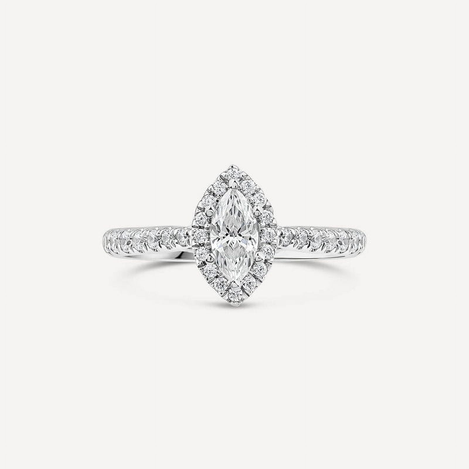 Brig Jewelry 1.5 Ct Marquise Cut Moissanite Ring - 14K White Gold ...