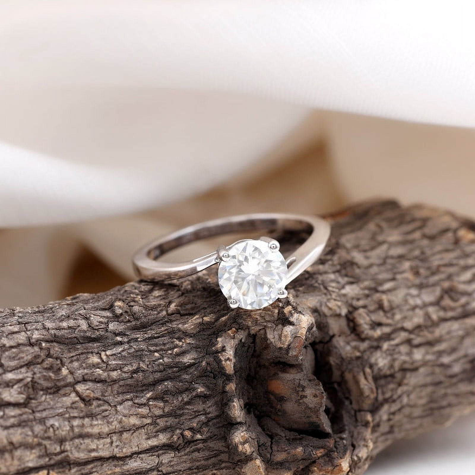 Brig Jewelry 1.6 Ct VVS1/D Oval Cut Moissanite Rings - 14K White Gold ...