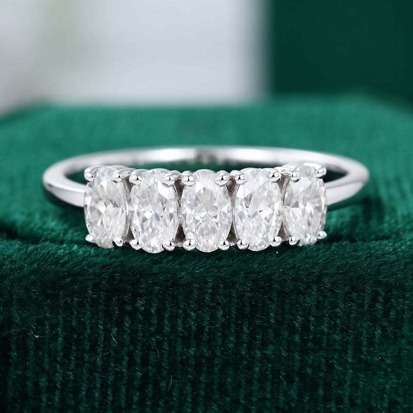 Brig Jewelry 1.9 Ct Oval Cut Moissanite Engagement Ring - 14K White ...