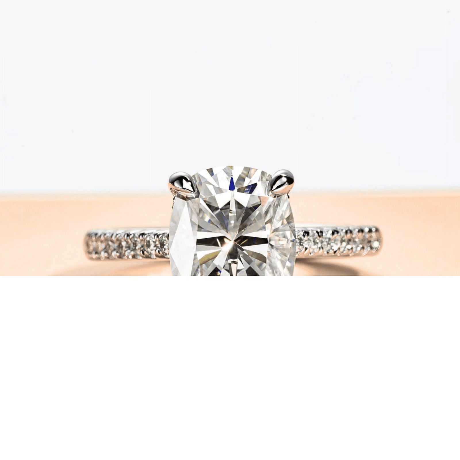 Brig Jewelry 14K White Gold Plated Moissanite Rings for Women's ...