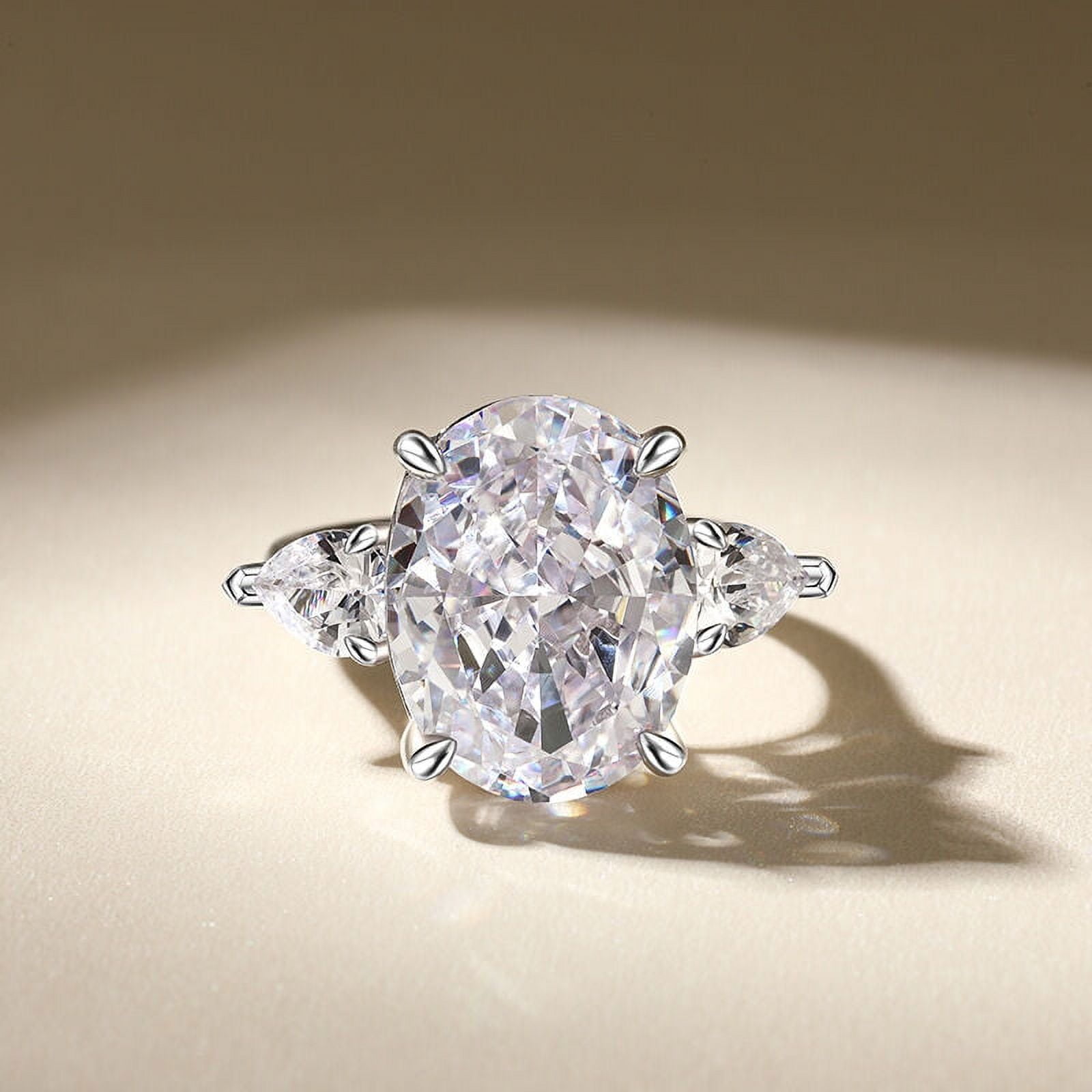 Brig Jewelry 14K White Gold Plated Ring - 0.8 Ct Round Cut Moissanite ...