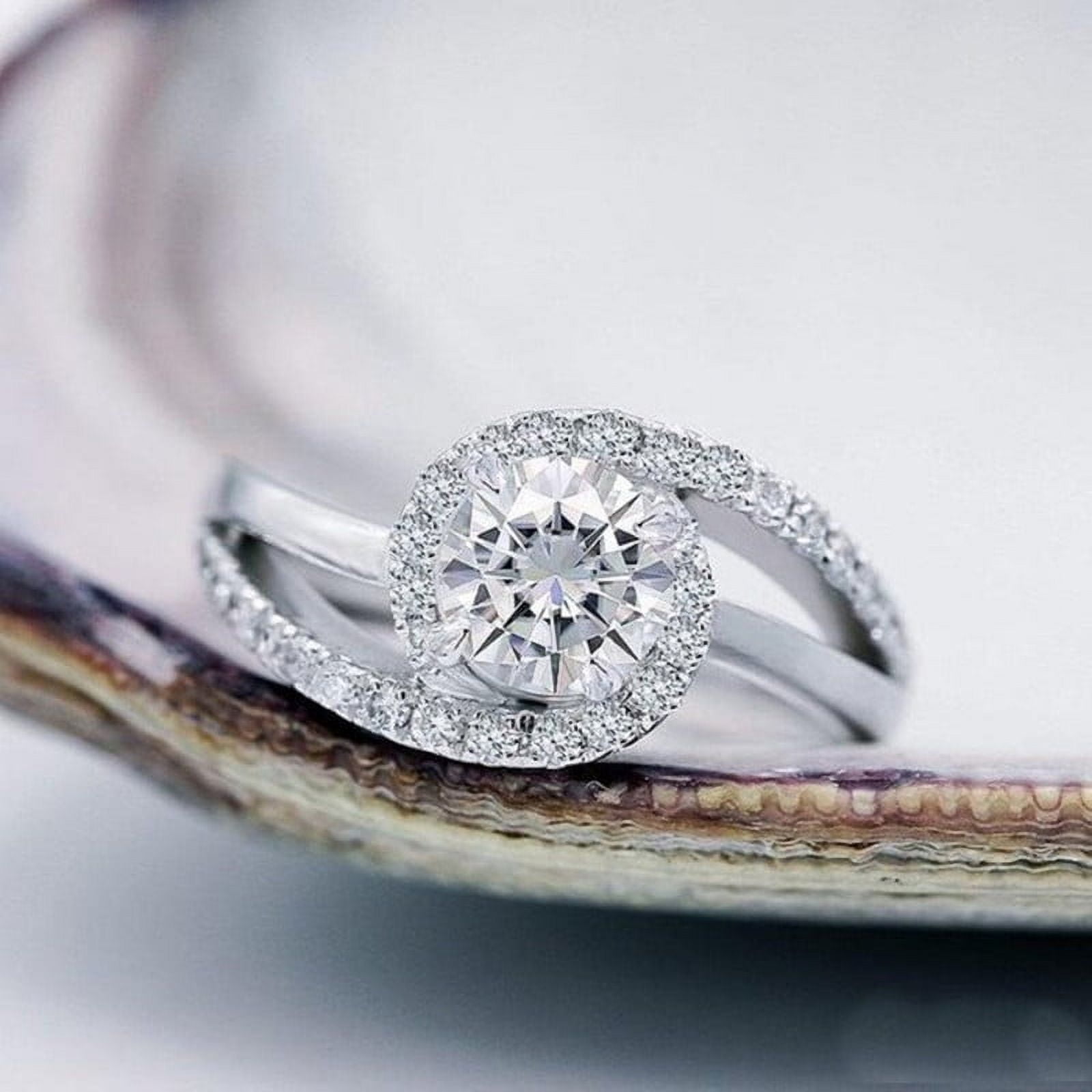 Brig Jewelry 14K White Gold Plated Ring - 1.33 Ct VVS1/D Oval Cut ...