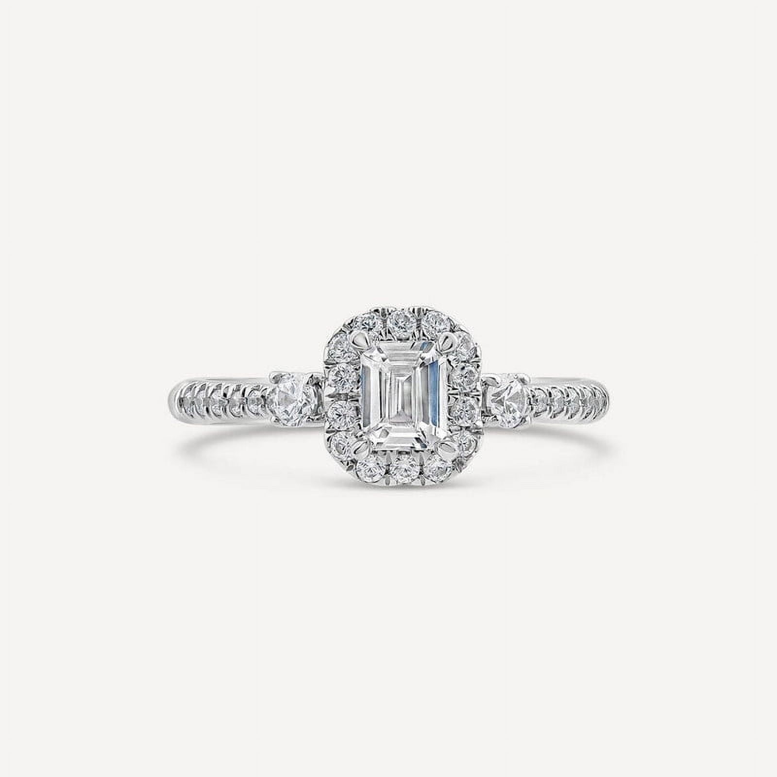 Brig Jewelry 14K White Gold Plated Ring - 1.48Ct VVS1/D Emerald Cut ...